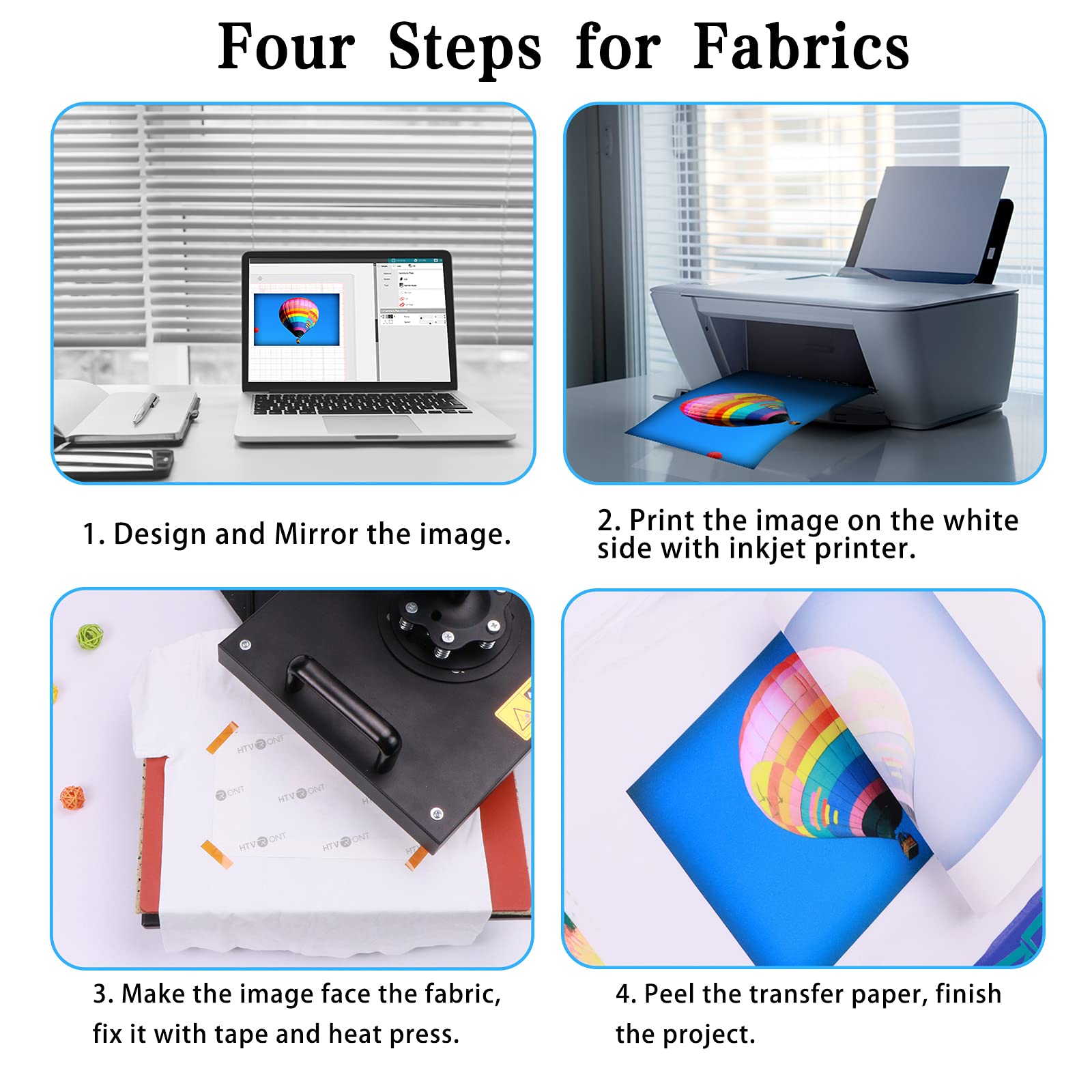 HTVRONT Sublimation Paper 8.5 x 11 inches - 150 Sheets Sublimation Paper Compatible with Inkjet Printer 120gsm