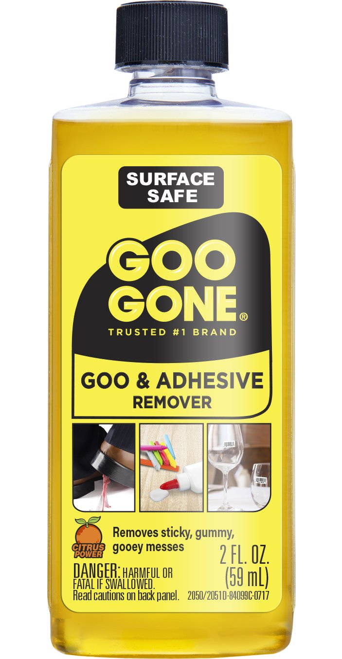 Goo Gone Original - 2 Ounce - Surface Safe Adhesive Remover Safely Removes Stickers Labels Decals Residue Tape Chewing Gum Grease Tar