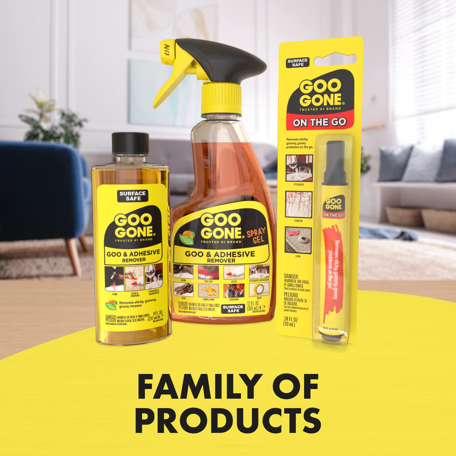 Goo Gone Original - 2 Ounce - Surface Safe Adhesive Remover Safely Removes Stickers Labels Decals Residue Tape Chewing Gum Grease Tar