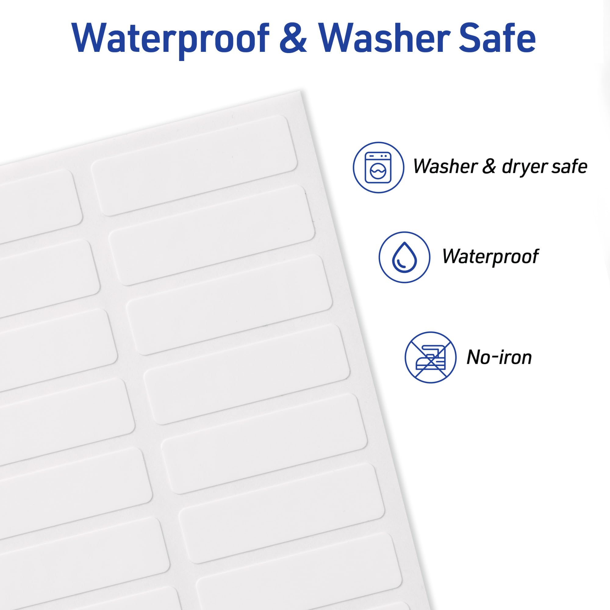 Avery No-Iron Fabric Labels, Washer & Dryer Safe, Handwrite, 1/2" x 1-3/4", 54 count (Pack of 1)