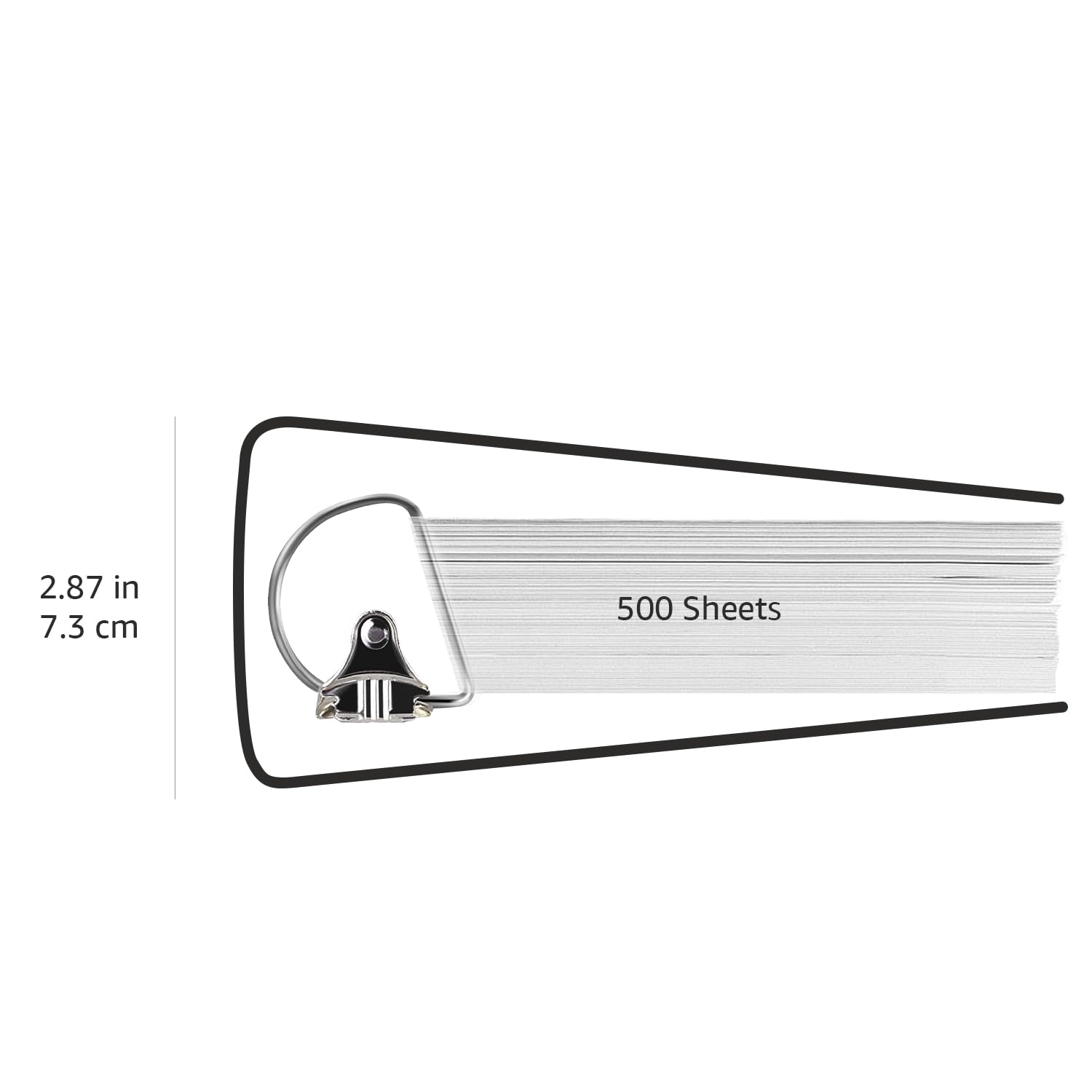 Amazon Basics 3 Ring Binder with 2 Inch D-Ring and Clear Overlay, White, 4-Pack