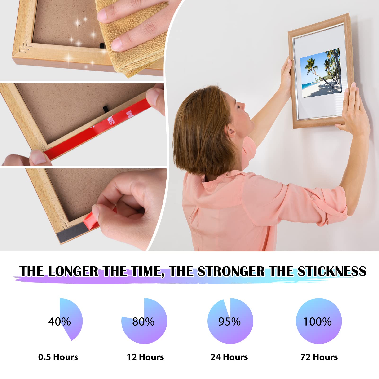 Double Sided Tape, Heavy Duty Mounting Tape, 33FT x 0.4IN Adhesive Foam Tape 3M Quality for Home Office Car Automotive Decor