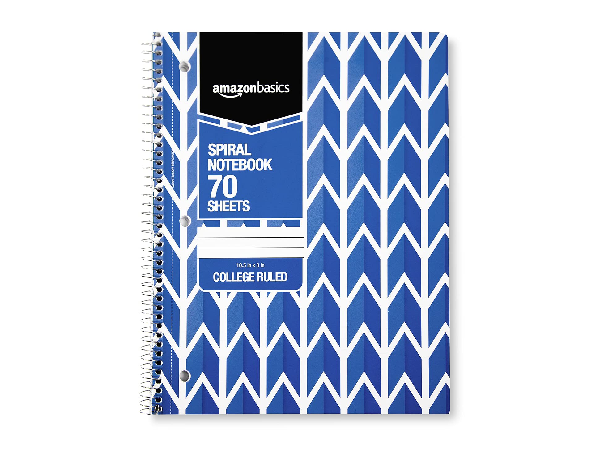 Amazon Basics College Ruled Wirebound Spiral Notebook, 70 Sheet - 5-Pack, Assorted Sunburst Pattern Colors