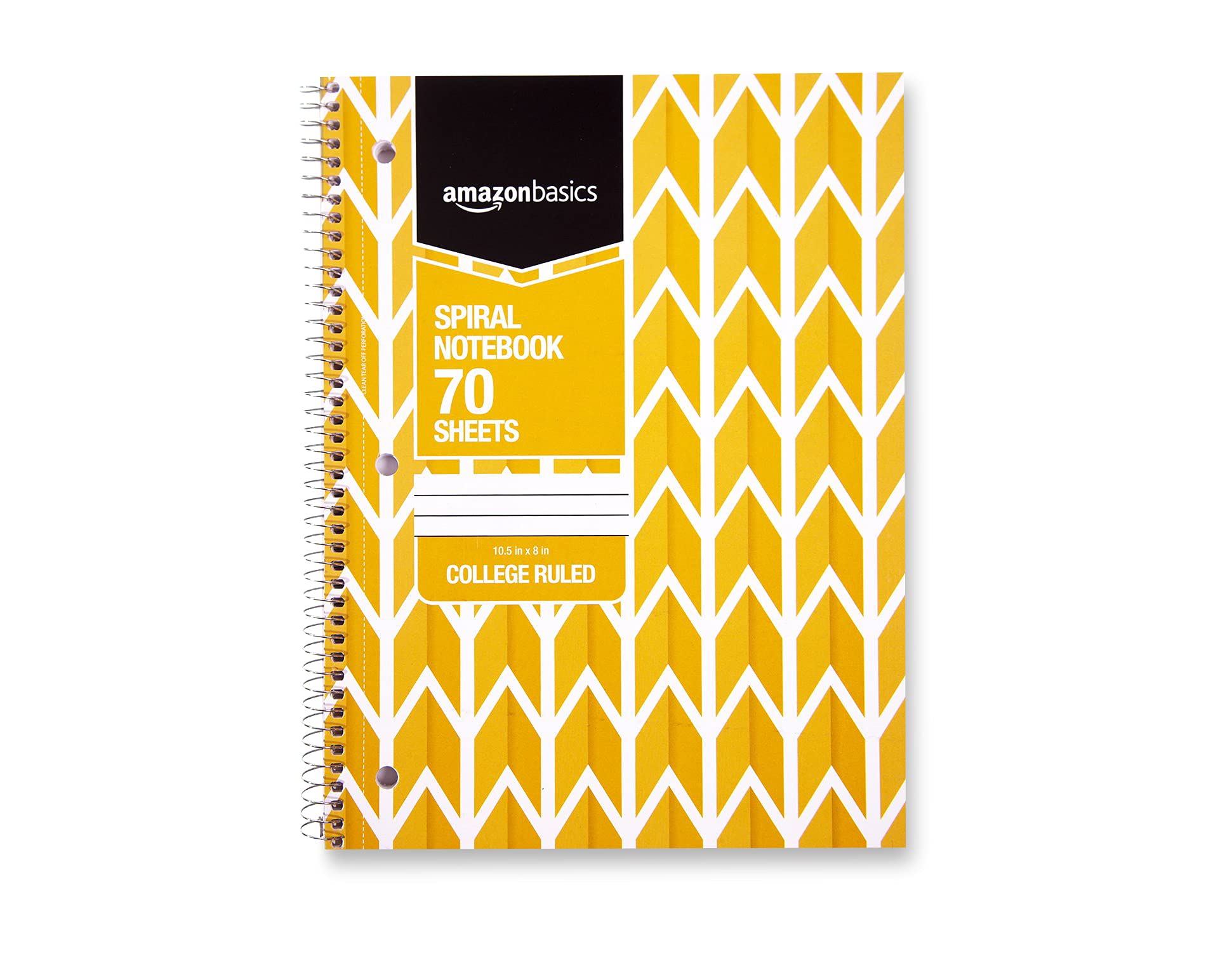 Amazon Basics College Ruled Wirebound Spiral Notebook, 70 Sheet - 5-Pack, Assorted Sunburst Pattern Colors