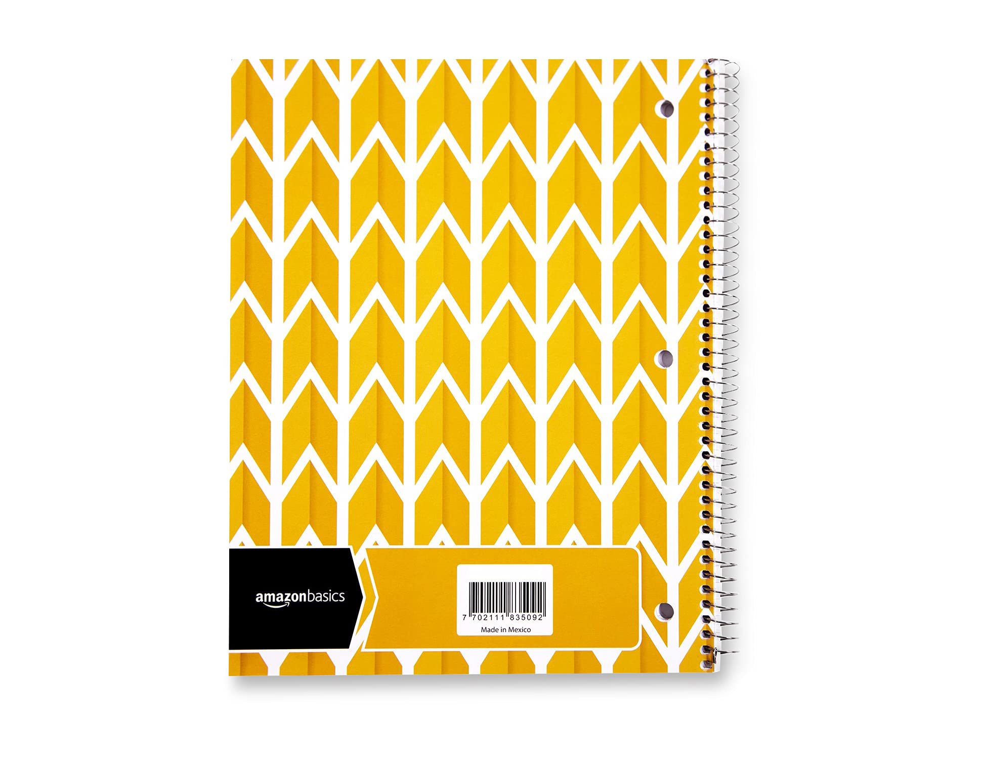 Amazon Basics College Ruled Wirebound Spiral Notebook, 70 Sheet - 5-Pack, Assorted Sunburst Pattern Colors