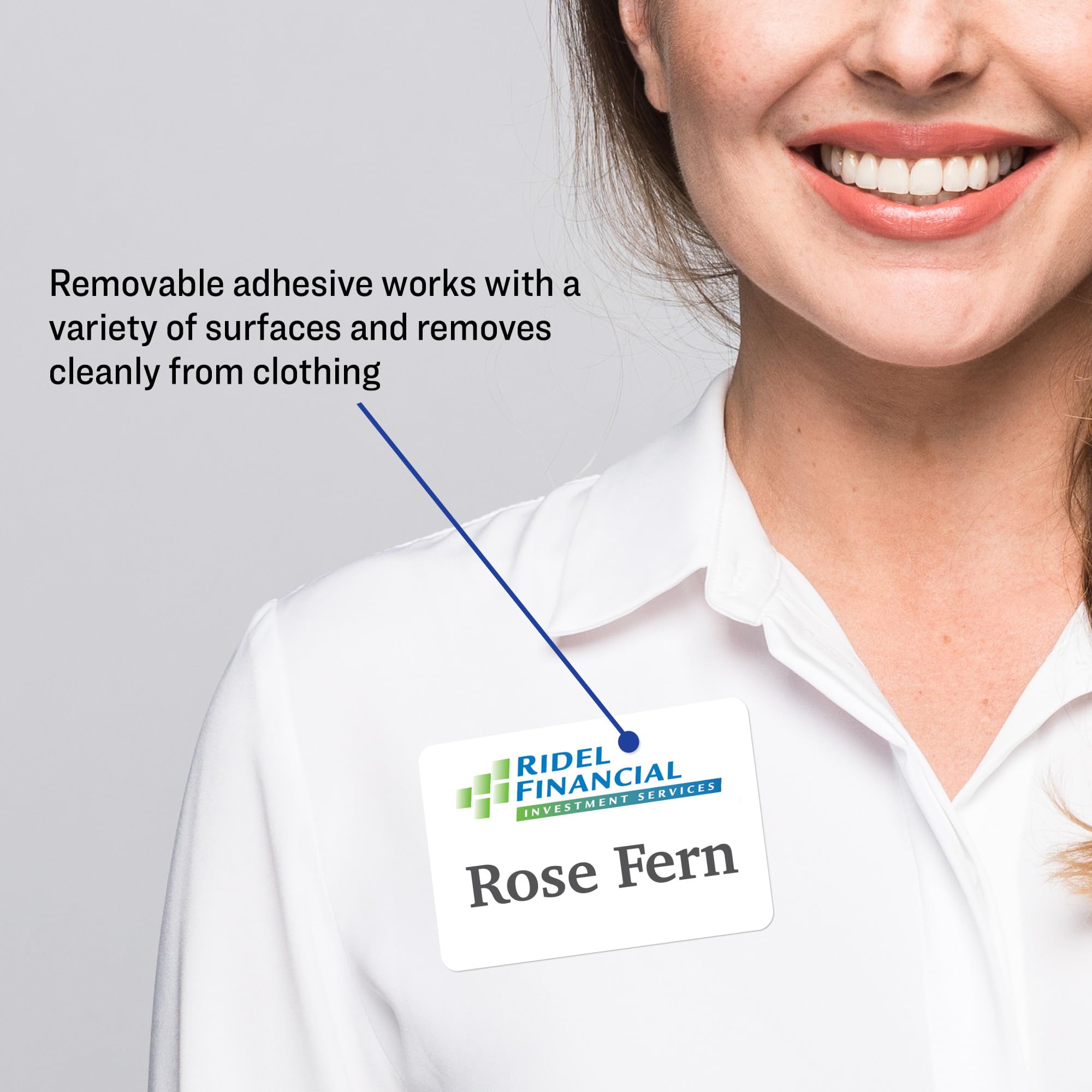 Avery Flexible Name Tag Stickers, White Rectangle Labels, 400 Removable Name Badges, 2-1/3" x 3-3/8" (5395)