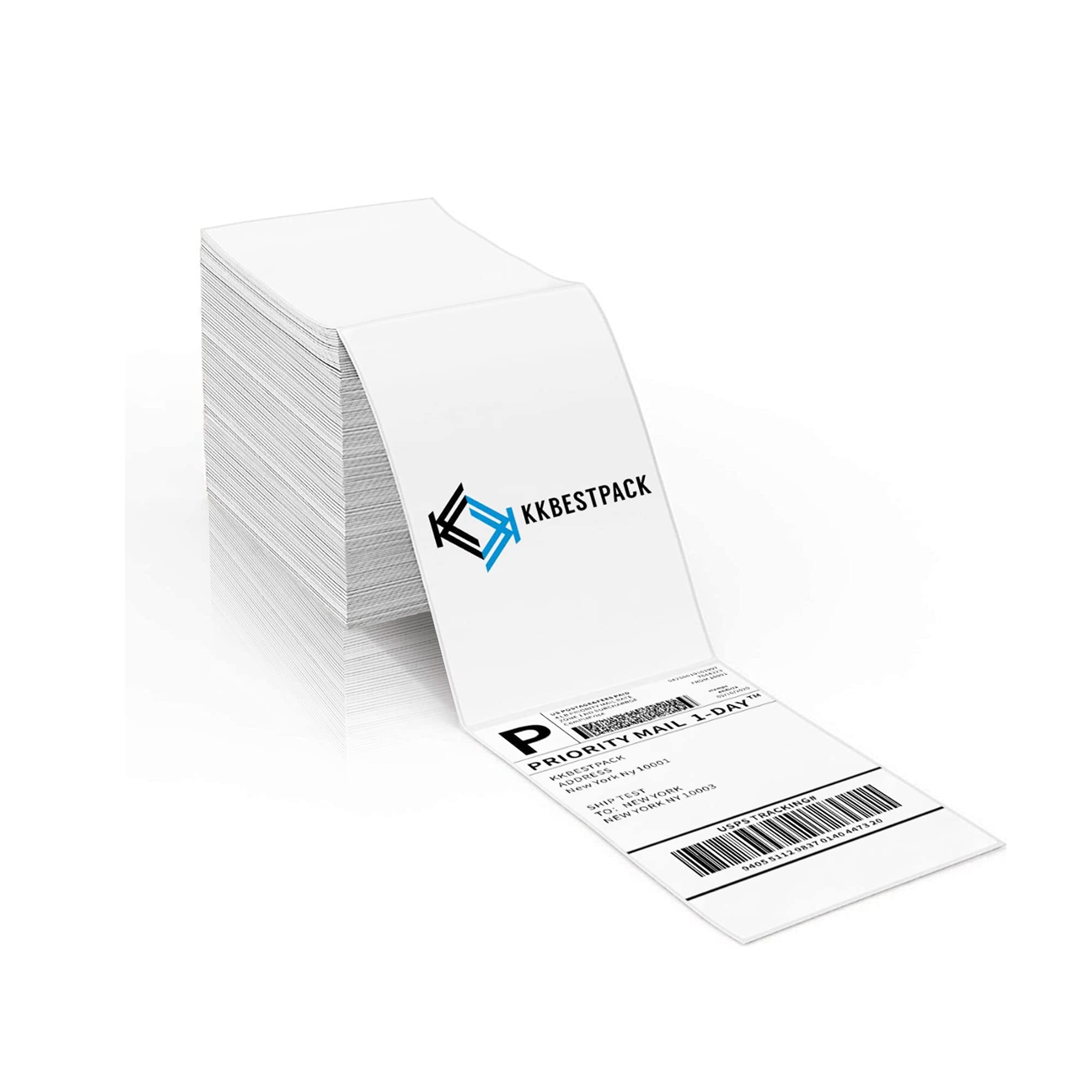 KKBESTPACK Fan Fold 4âx 6âDirect Thermal Shipping Labels (Pack of 500)