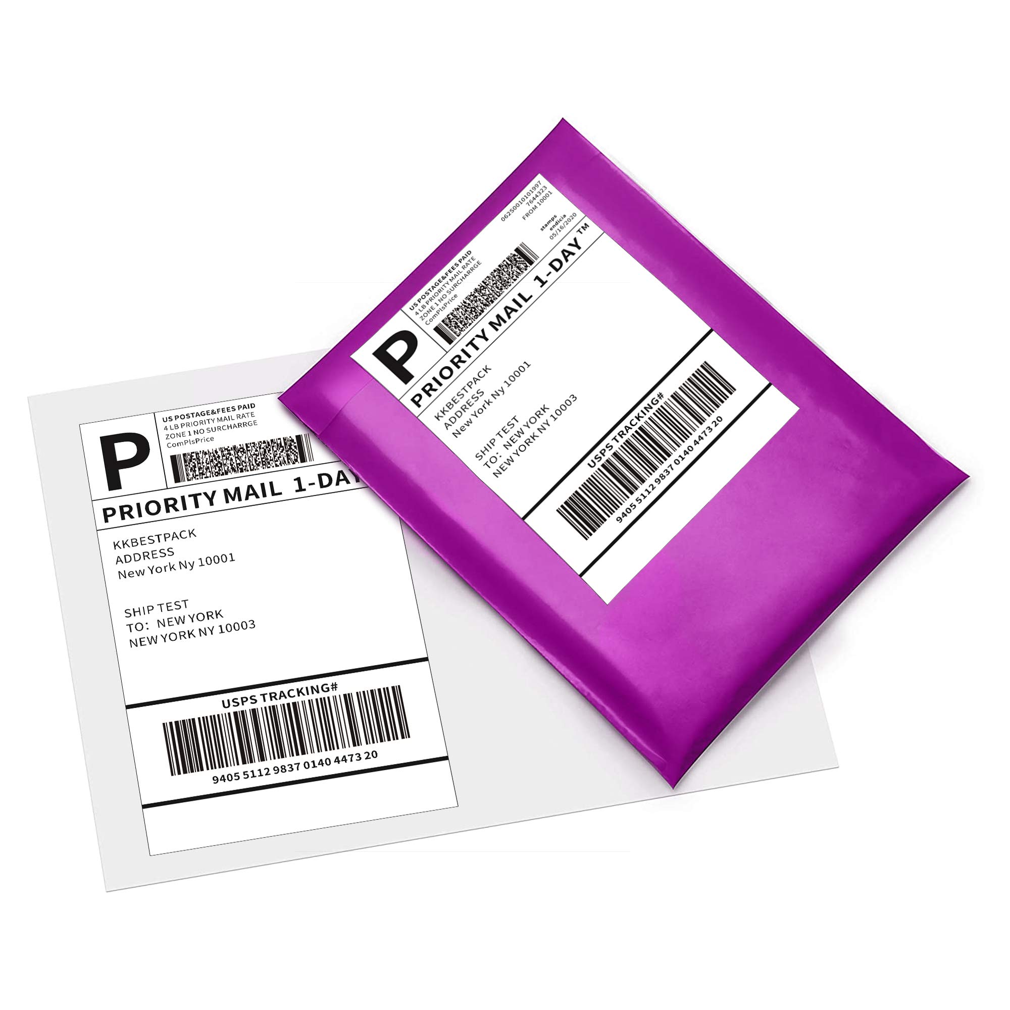 KKBESTPACK Fan Fold 4”x 6”Direct Thermal Shipping Labels (Pack of 500)