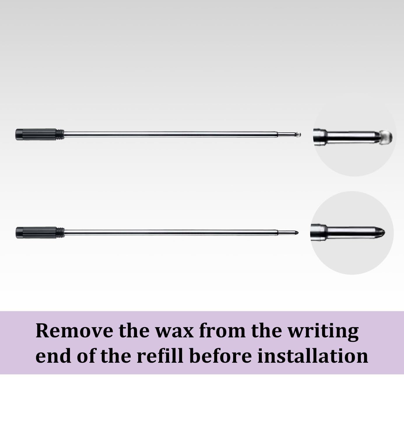 Black Ink Refills (10pcs), Replaceable Pens Refills, 1mm Medium Tip - Black