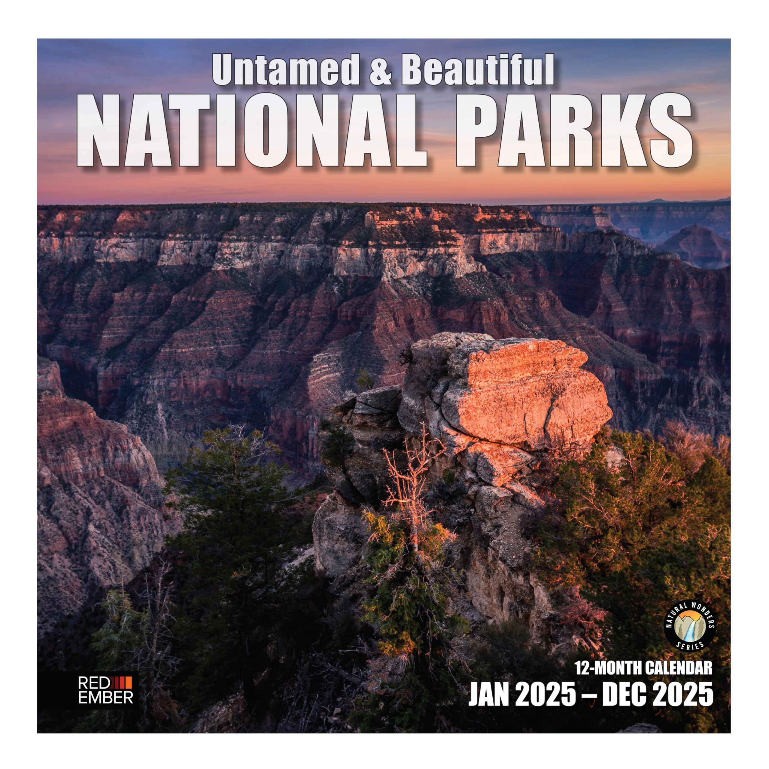 RED EMBER Untamed & Beautiful National Parks 2023 Hangable Monthly Wall Calendar | 12" x 24" Open | Thick & Sturdy Paper | Giftable | Wander Through Nature's Beauty