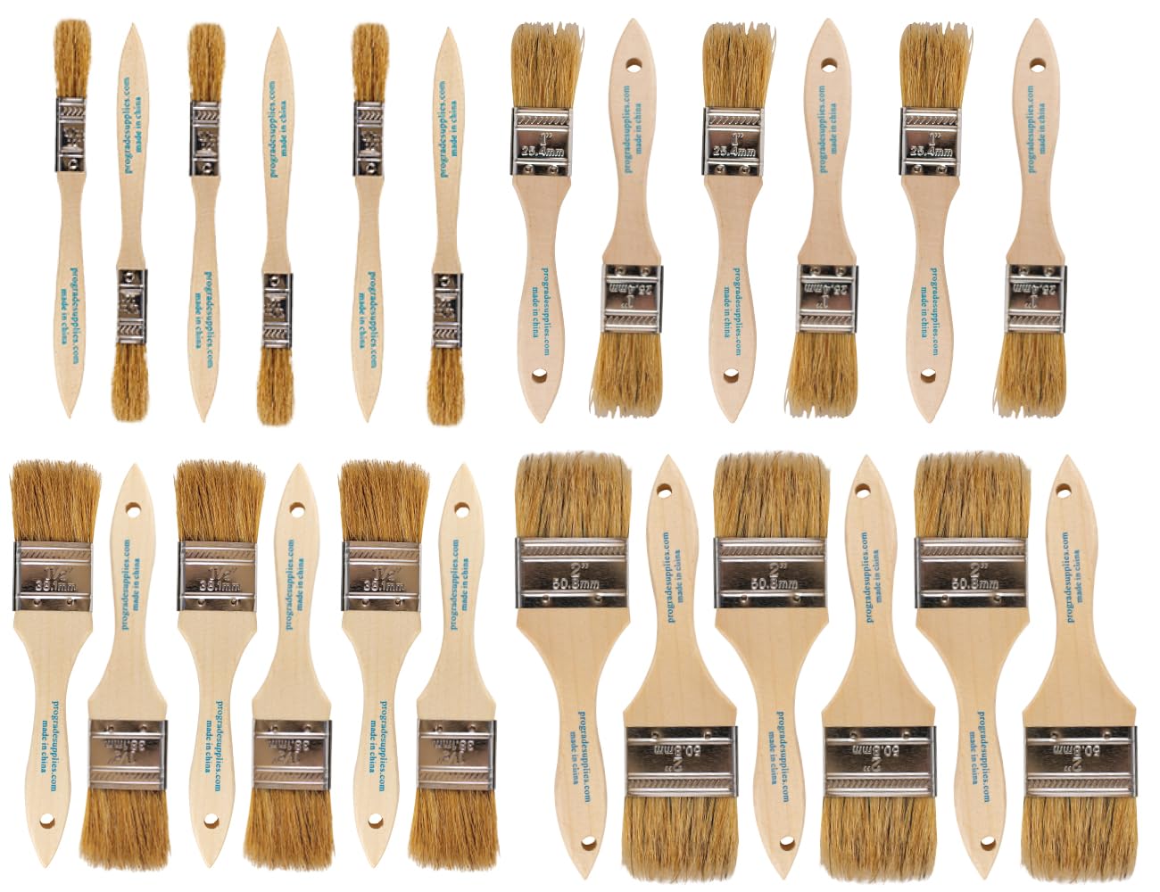 Pro Grade - Chip Paint Brushes - 24 Piece Variety Chip Brush Set