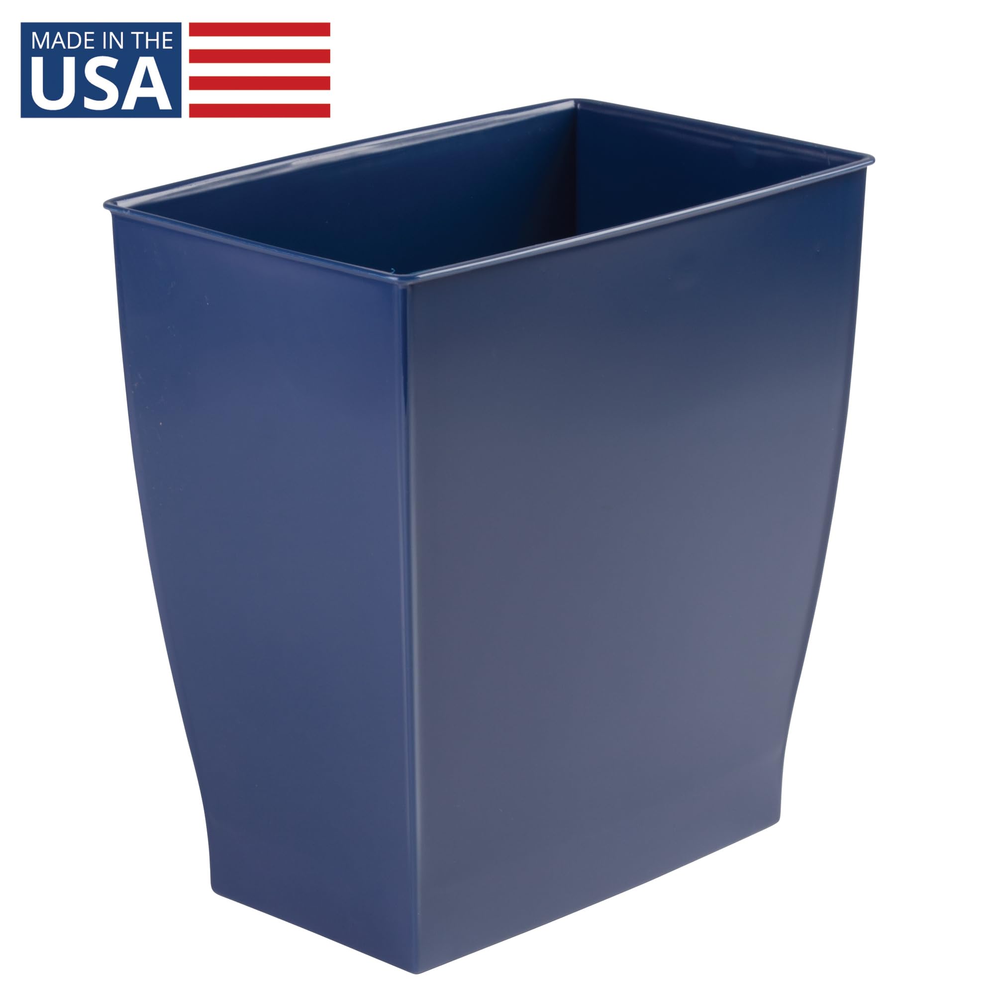 InterDesign Mono Wastebasket Trash Can - Rectangular, Navy