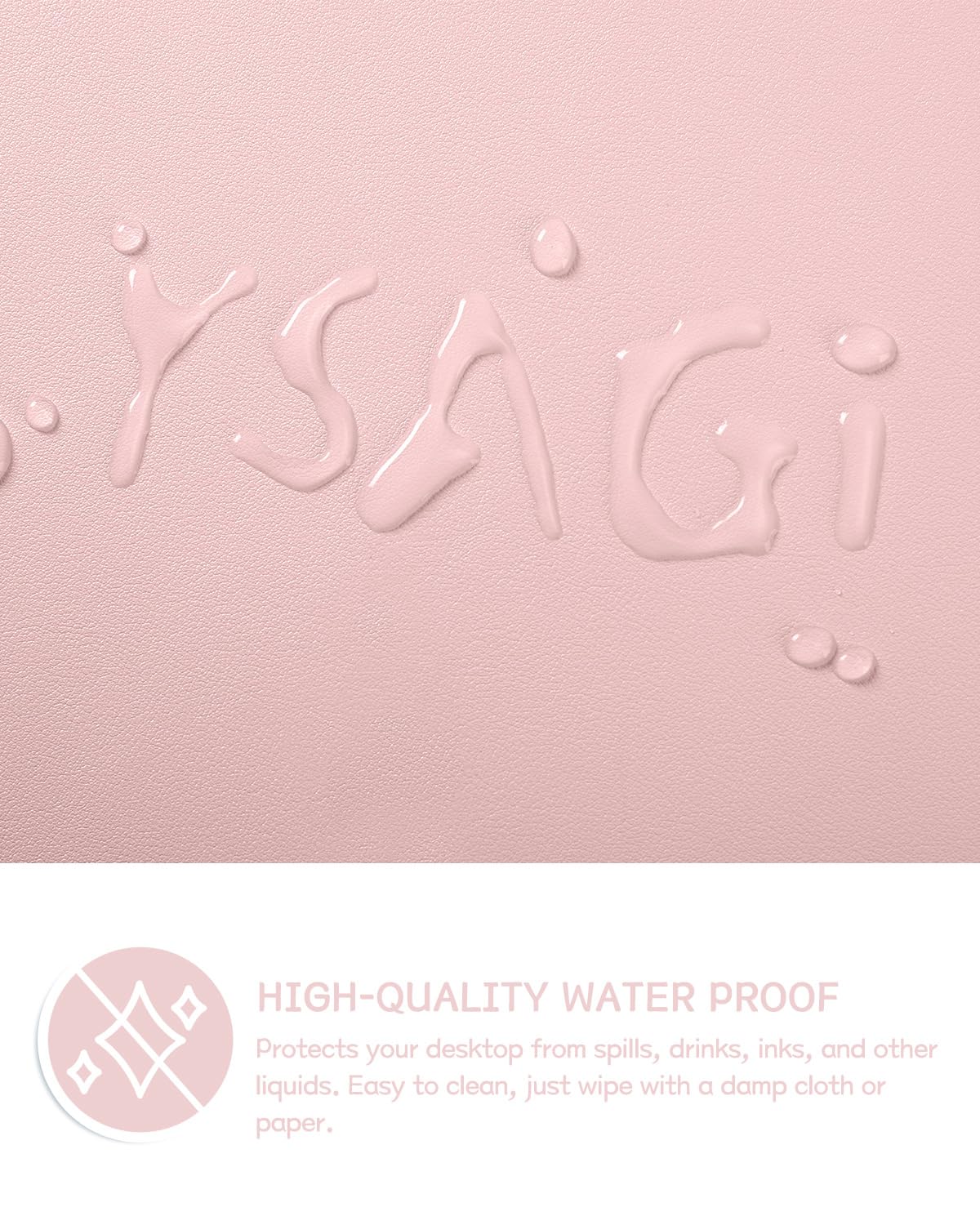 Non-Slip Desk Pad,Mouse Pad,Waterproof PVC Leather Desk Table Protector,Ultra Thin Large Desk Blotter, Easy Clean Laptop Desk Writing Mat for Office Work/Home/Decor(Pink, 31.5" x 15.7")