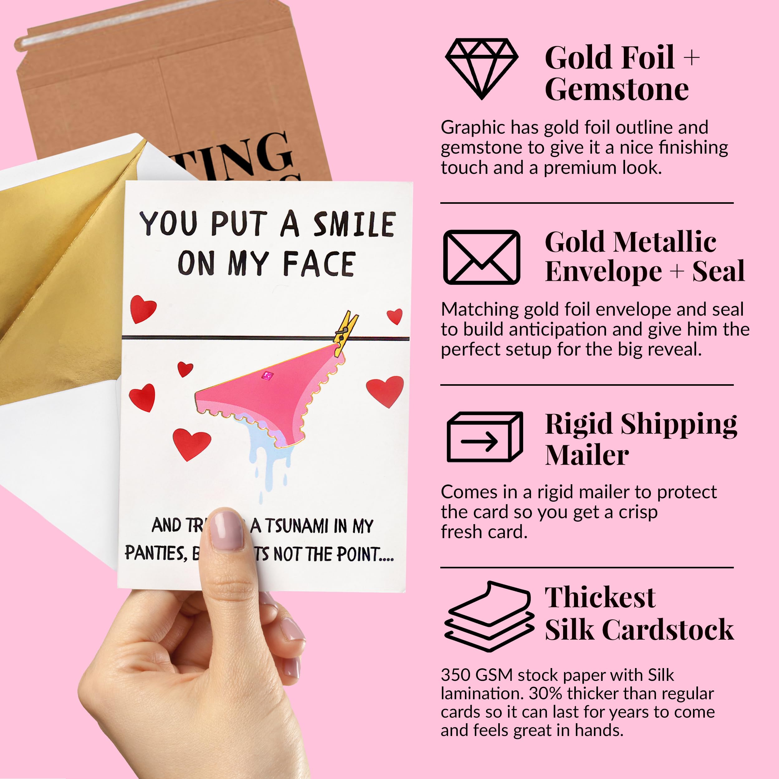 GIFTING GIGGLES Funny Romantic Joke Card for husband boyfriend or lover | Naughty Gift for him | Anniversary, Birthday, Valentine’s Day, Fathers Day, Appreciation | 30th 40th 50th 60th 70th 75th