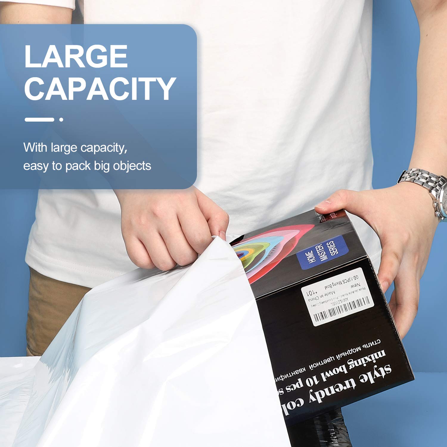 Metronic Poly Mailers 12x15.5 100 Pcs | Medium Shipping Bags for Clothing | Mailing Bags for Small Business, Shipping Envelopes, Packing Bags in White