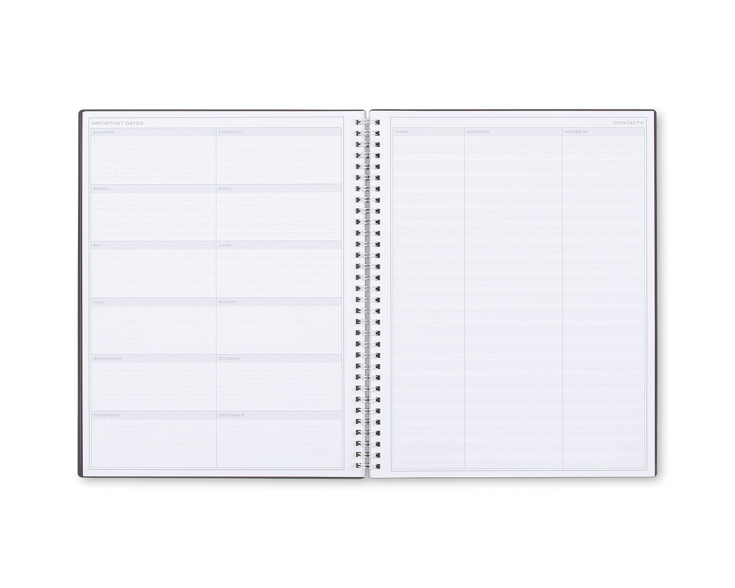 Blue Sky Notes Professional Notebook, Flexible Cover, Twin-Wire Binding, 8.5" x 11", Gray