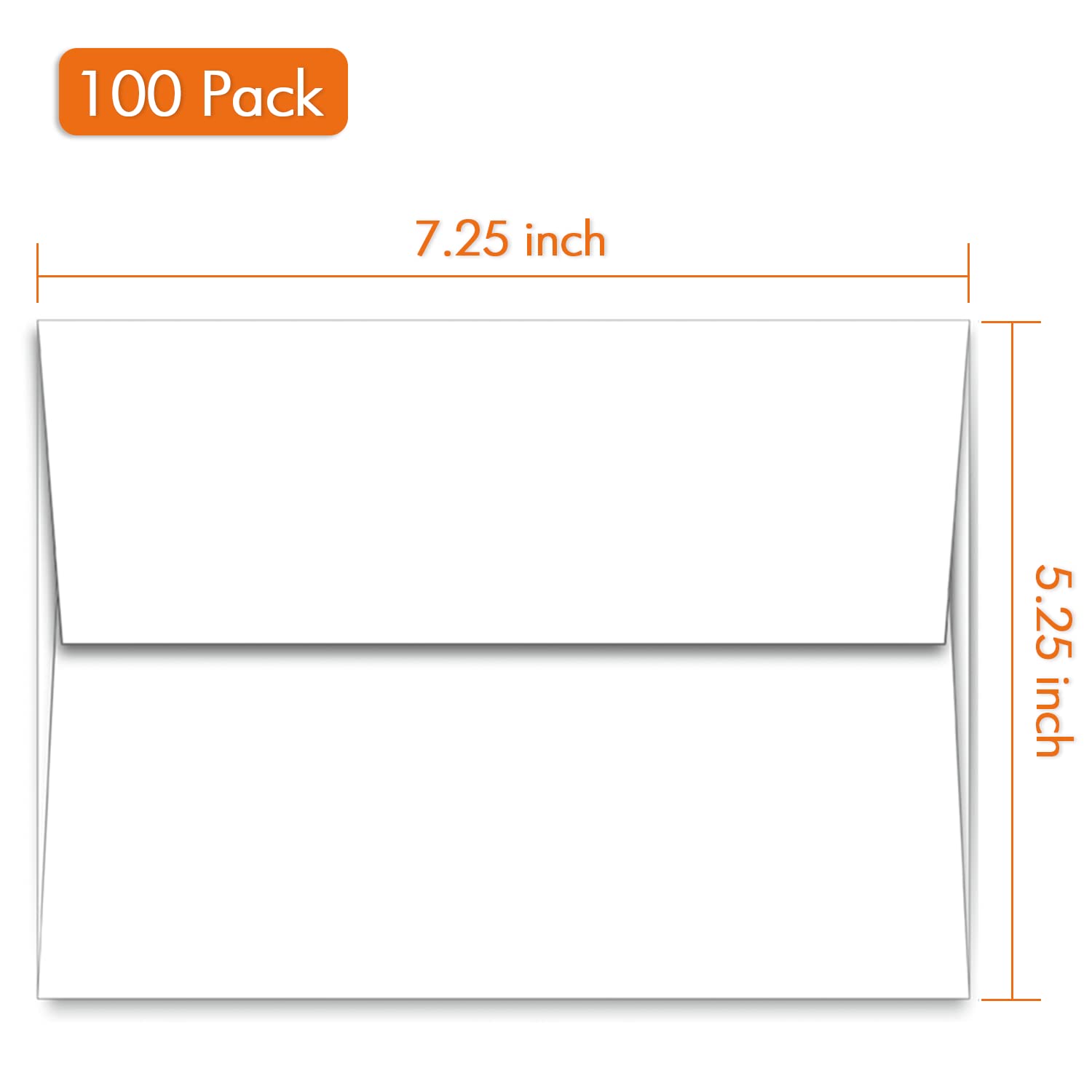 A7 White Envelopes 100 Pack 5X7 Envelopes Printable - Quick Self Seal,for 5x7 Cards| Perfect for Weddings, Invitations, Photos, Graduation, Baby Shower| 5.25 x 7.25 inches,AZAZA