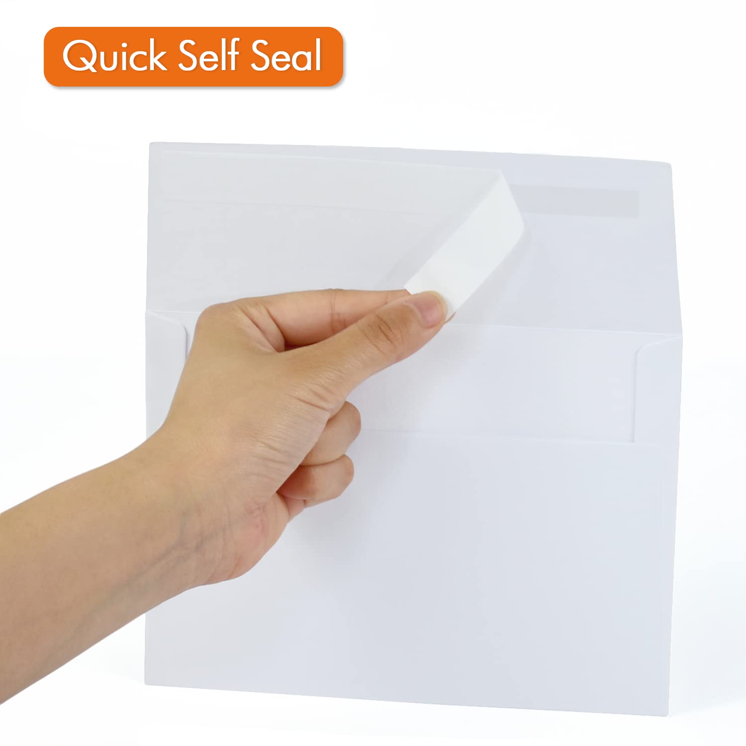 A7 White Envelopes 100 Pack 5X7 Envelopes Printable - Quick Self Seal,for 5x7 Cards| Perfect for Weddings, Invitations, Photos, Graduation, Baby Shower| 5.25 x 7.25 inches,AZAZA