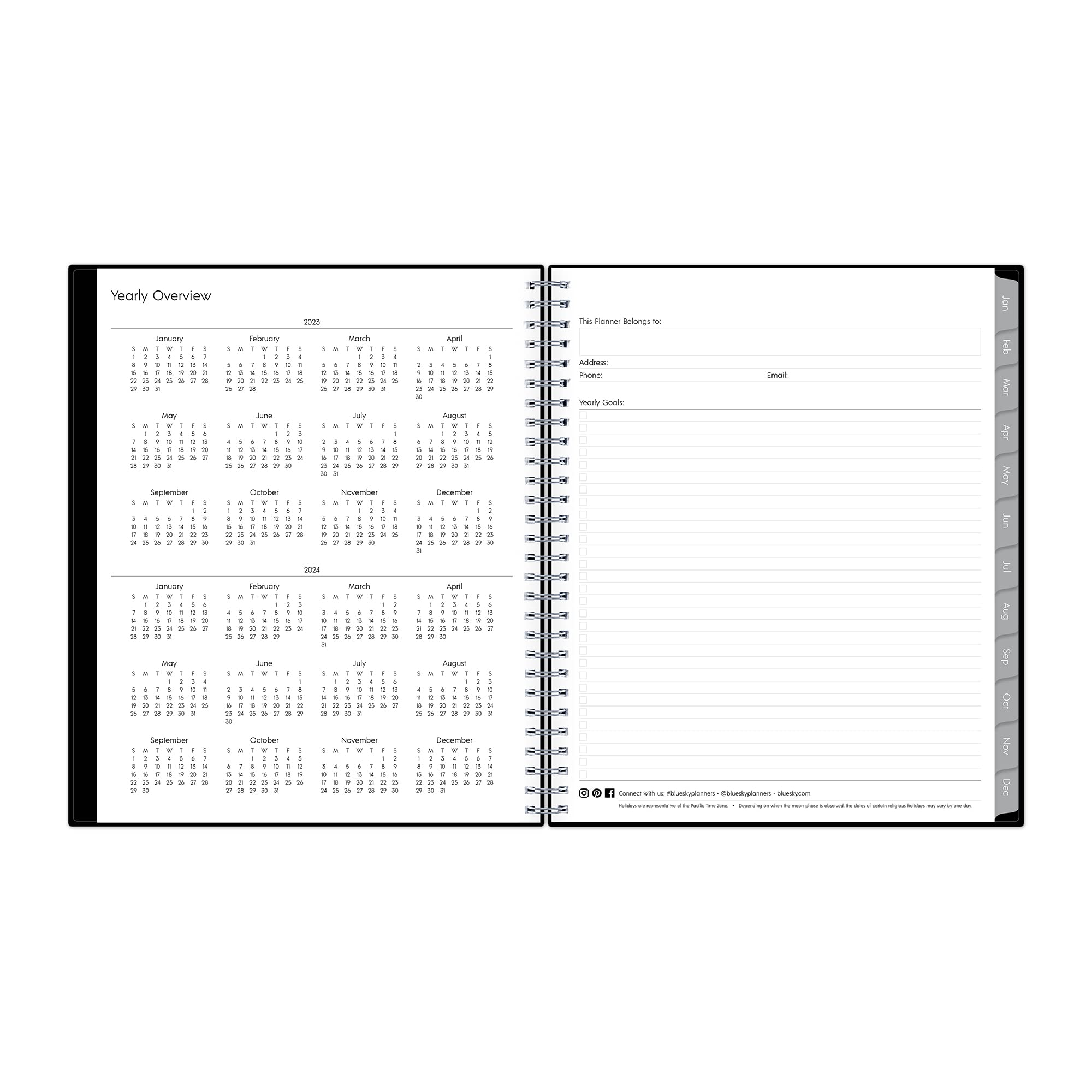 Blue Sky 2023 Monthly Planner, January - December, 8" x 10", Flexible Cover, Wirebound, Enterprise (142096)