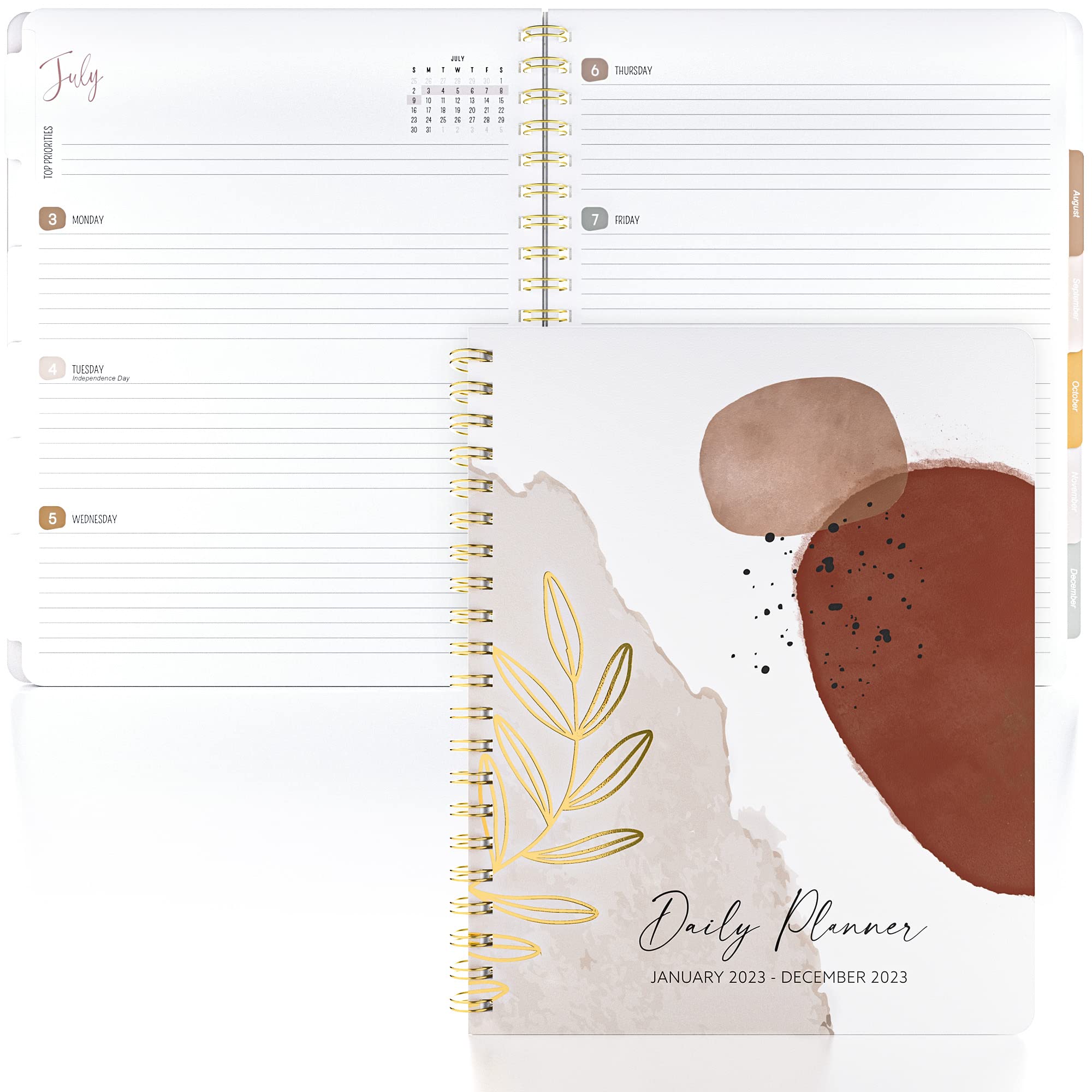 Simplified 2023 Daily Planner - Beautiful 8.5" x 10.5" Abstract Planner Notebook With Weekly And Monthly Spreads for Easy Planning - Perfect To Organize All Your Tasks and Boost Productivity
