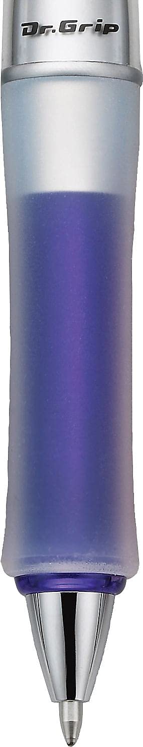 PILOT Dr. Grip Center of Gravity Refillable & Retractable Ballpoint Pen, Medium Point, Navy Grip, Black Ink, Single Pen (36181)