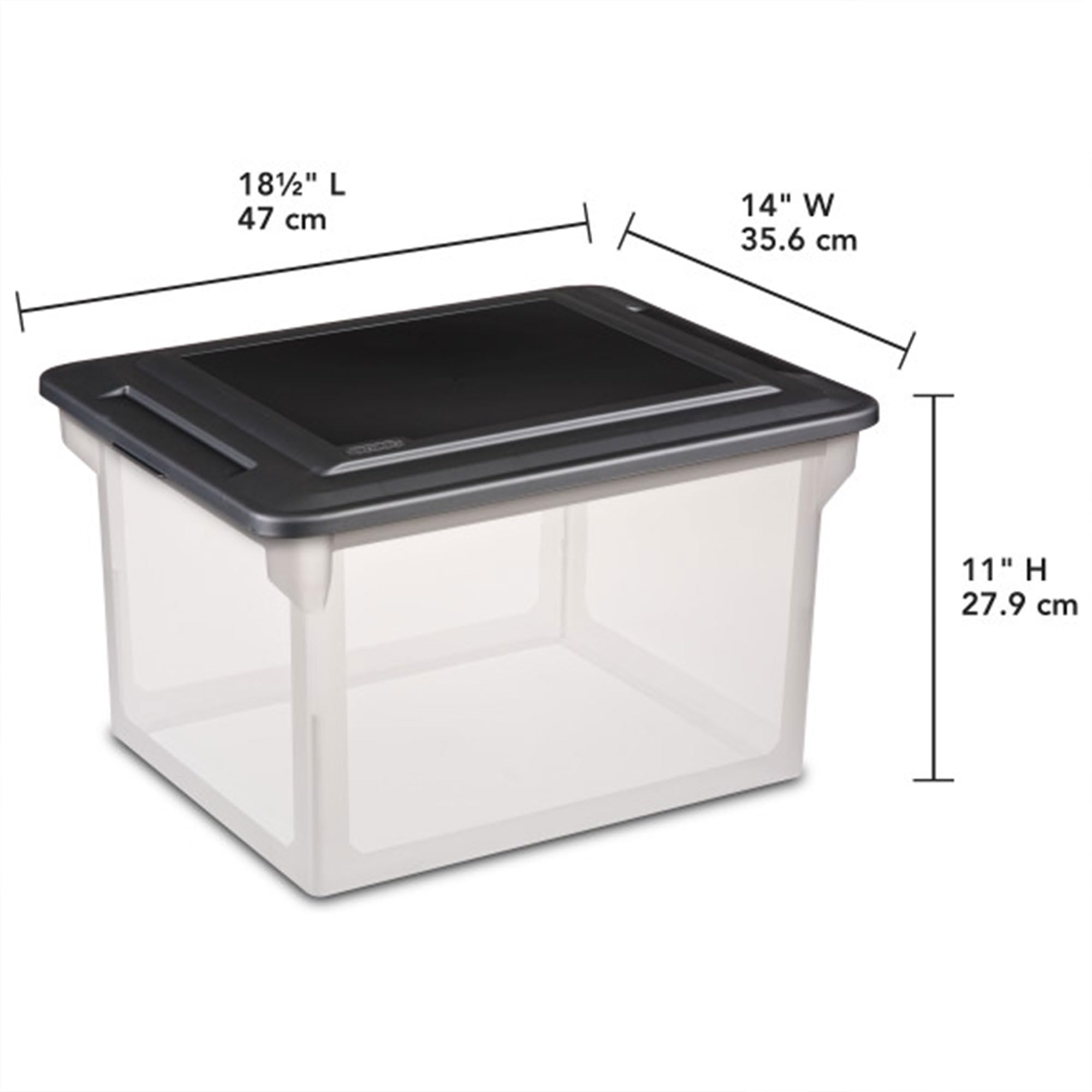 Sterilite 18689004 Storage File Box, 4-Pack , Black