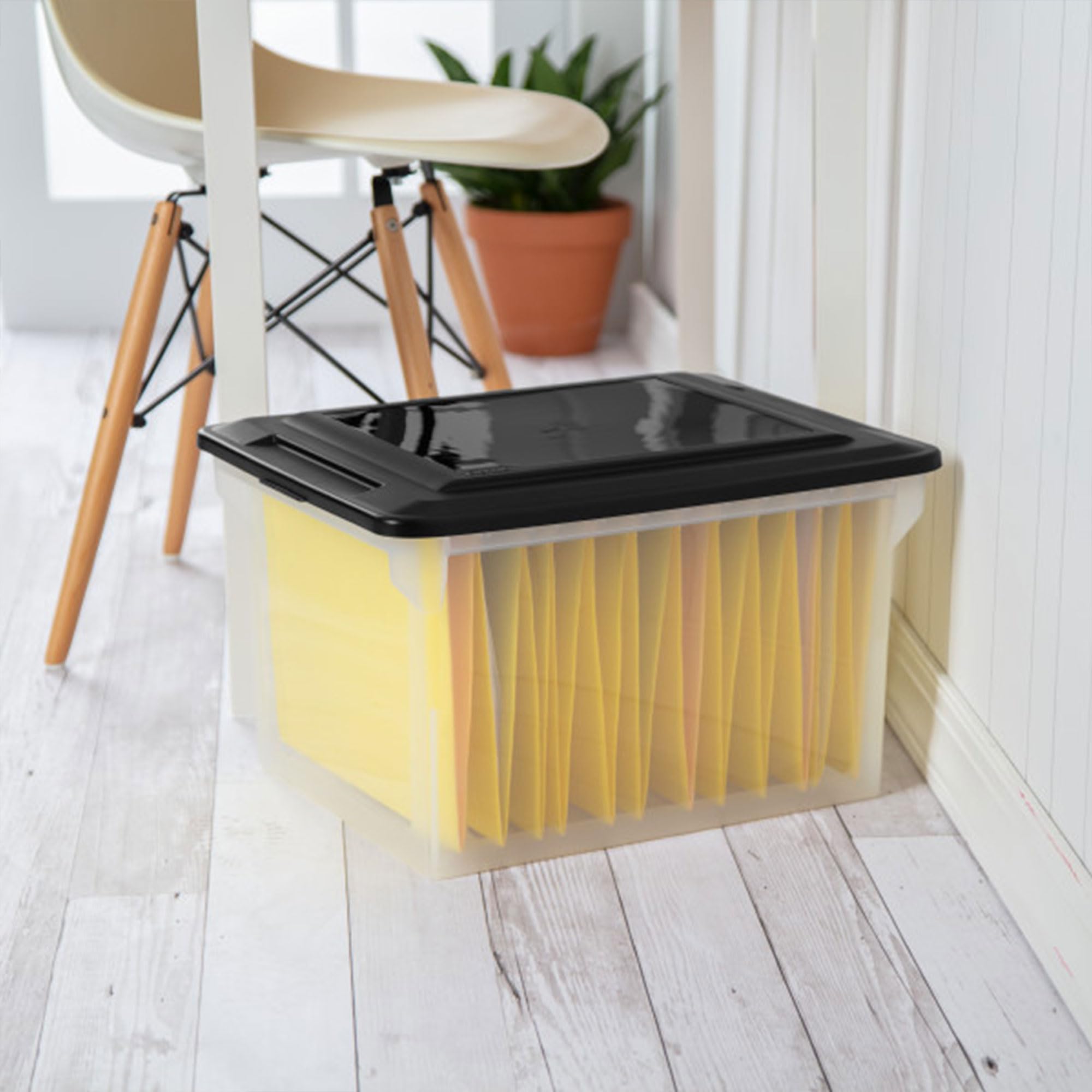 Sterilite 18689004 Storage File Box, 4-Pack , Black