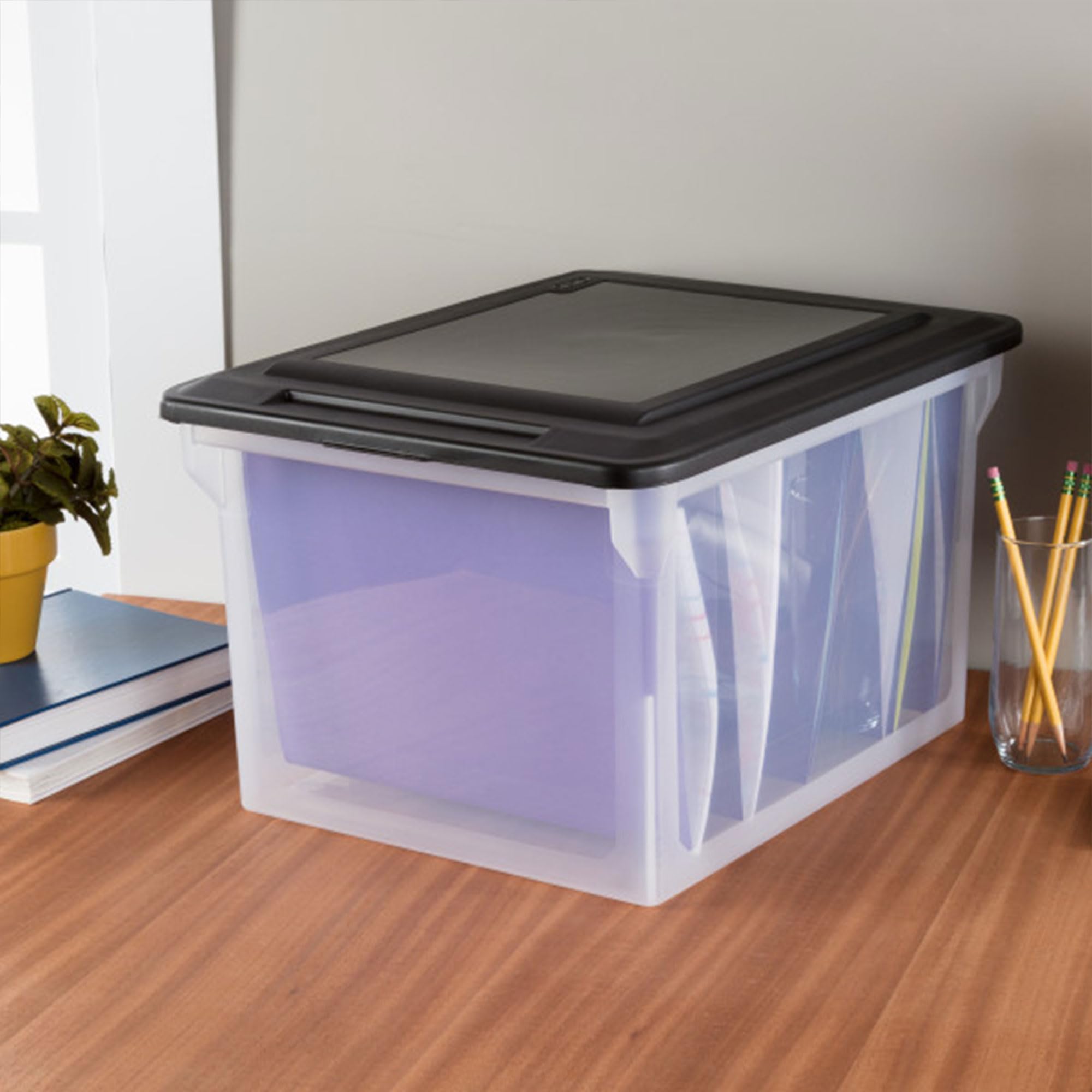 Sterilite 18689004 Storage File Box, 4-Pack , Black