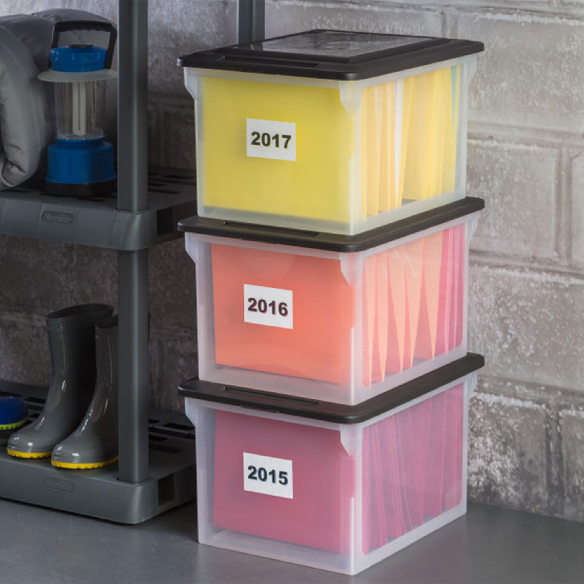 Sterilite 18689004 Storage File Box, 4-Pack , Black