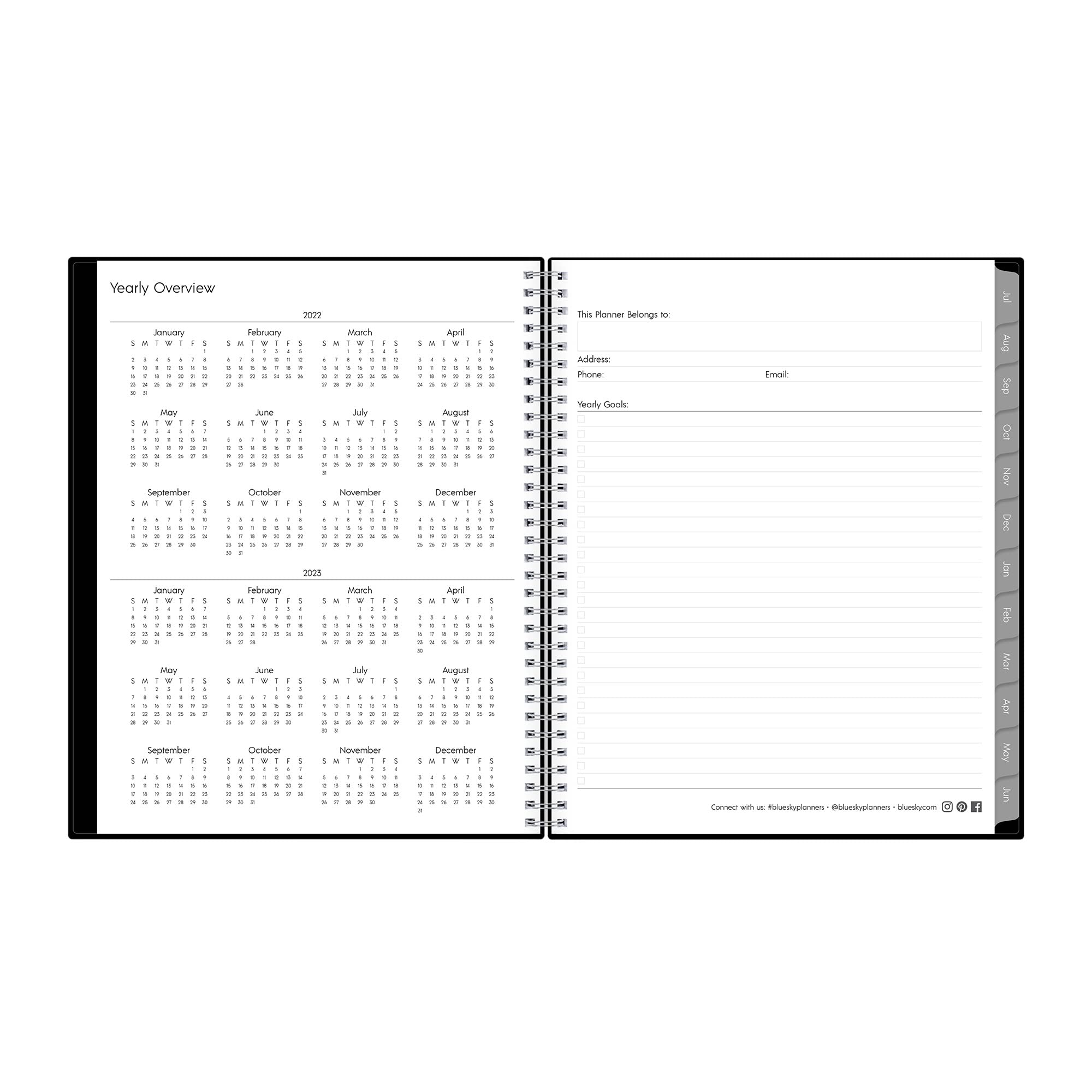 Blue Sky 2022-2023 Academic Year Weekly & Monthly Planner, 8.5" x 11", Flexible Cover, Wirebound, Enterprise (130609-A23)
