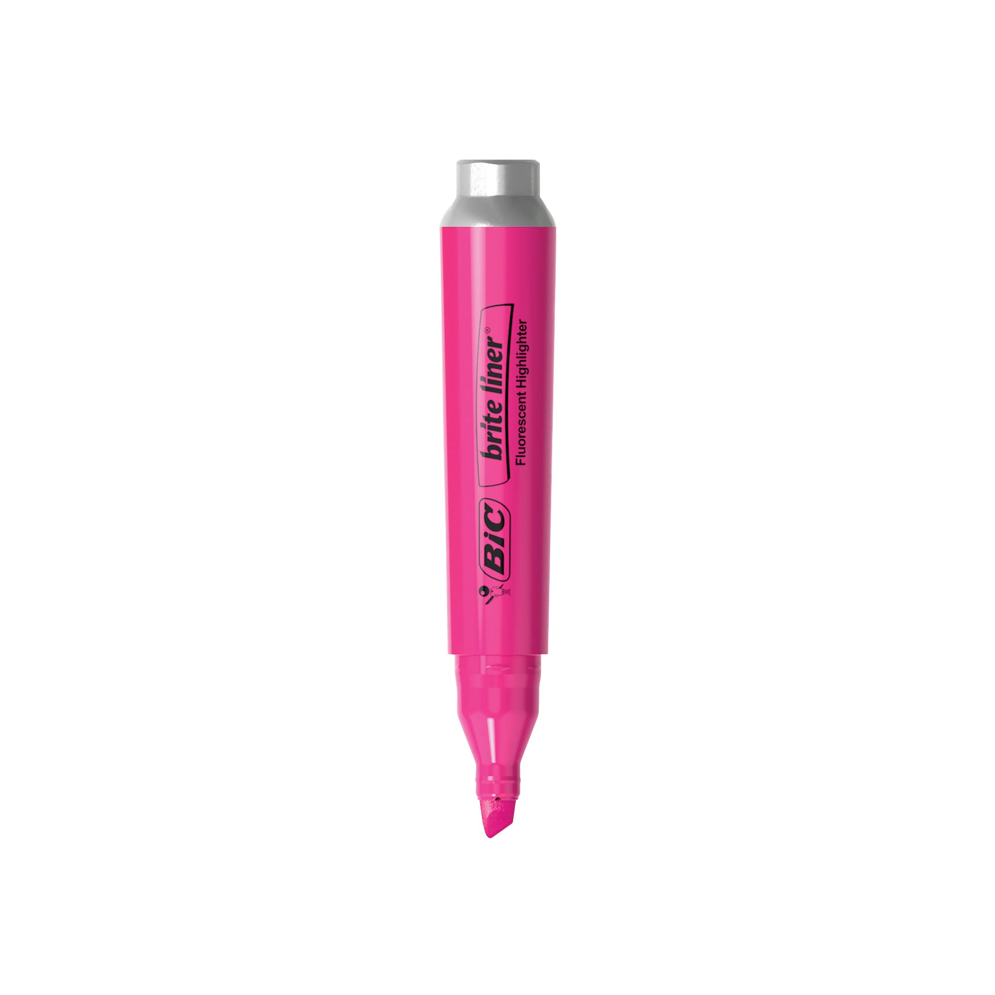 BIC Brite Liner Highlighter with Rubber Grip, Chisel Tip, Assorted, Pack of 4 - BLMGP41-A-AST