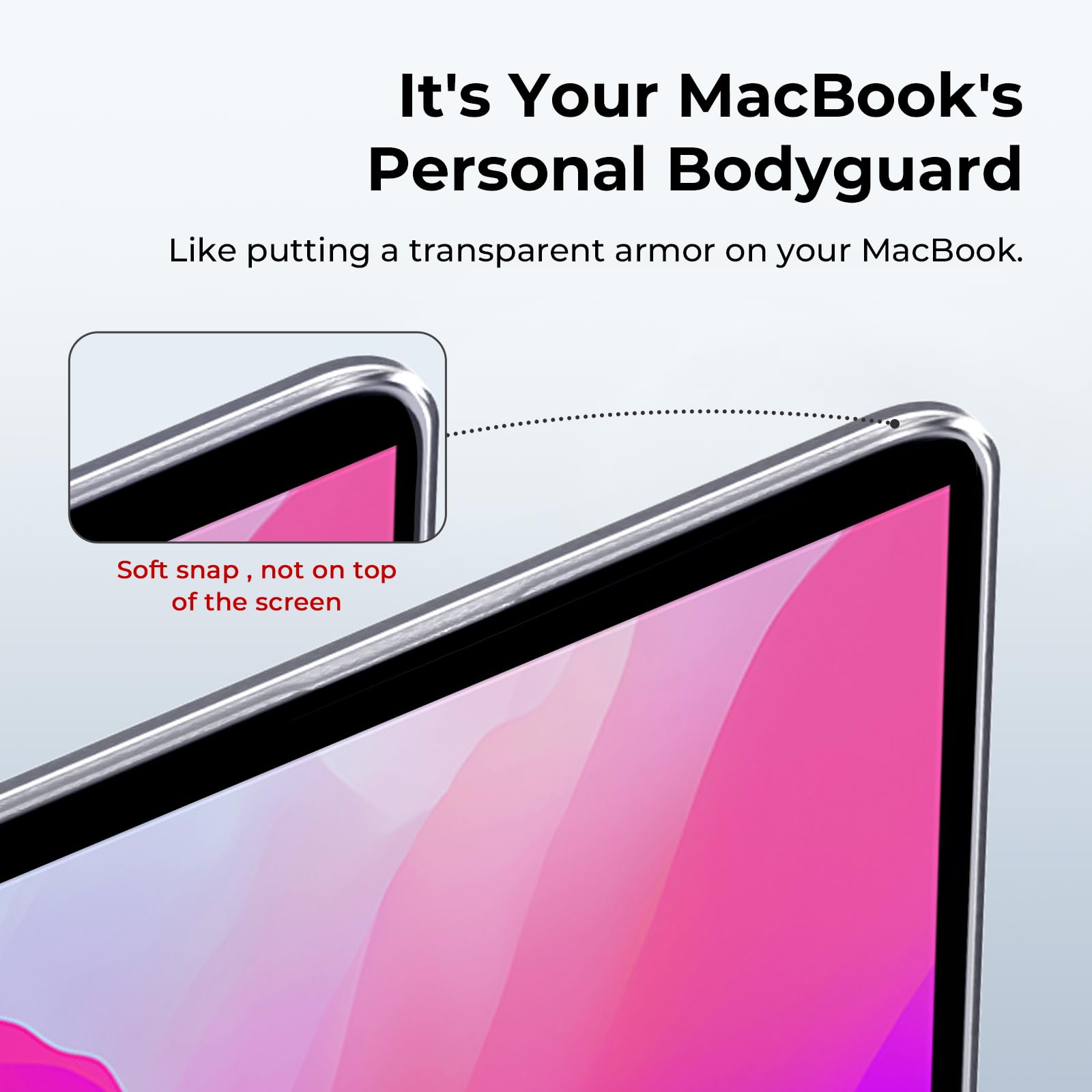 EooCoo Compatible with MacBook Air 13 inch Case 2021 2020 2019 2018 M1 A2337 A2179 A1932 with Retina Display Touch ID,Case + TPU Keyboard Skin Cover + Screen Protector - Crystal Clear