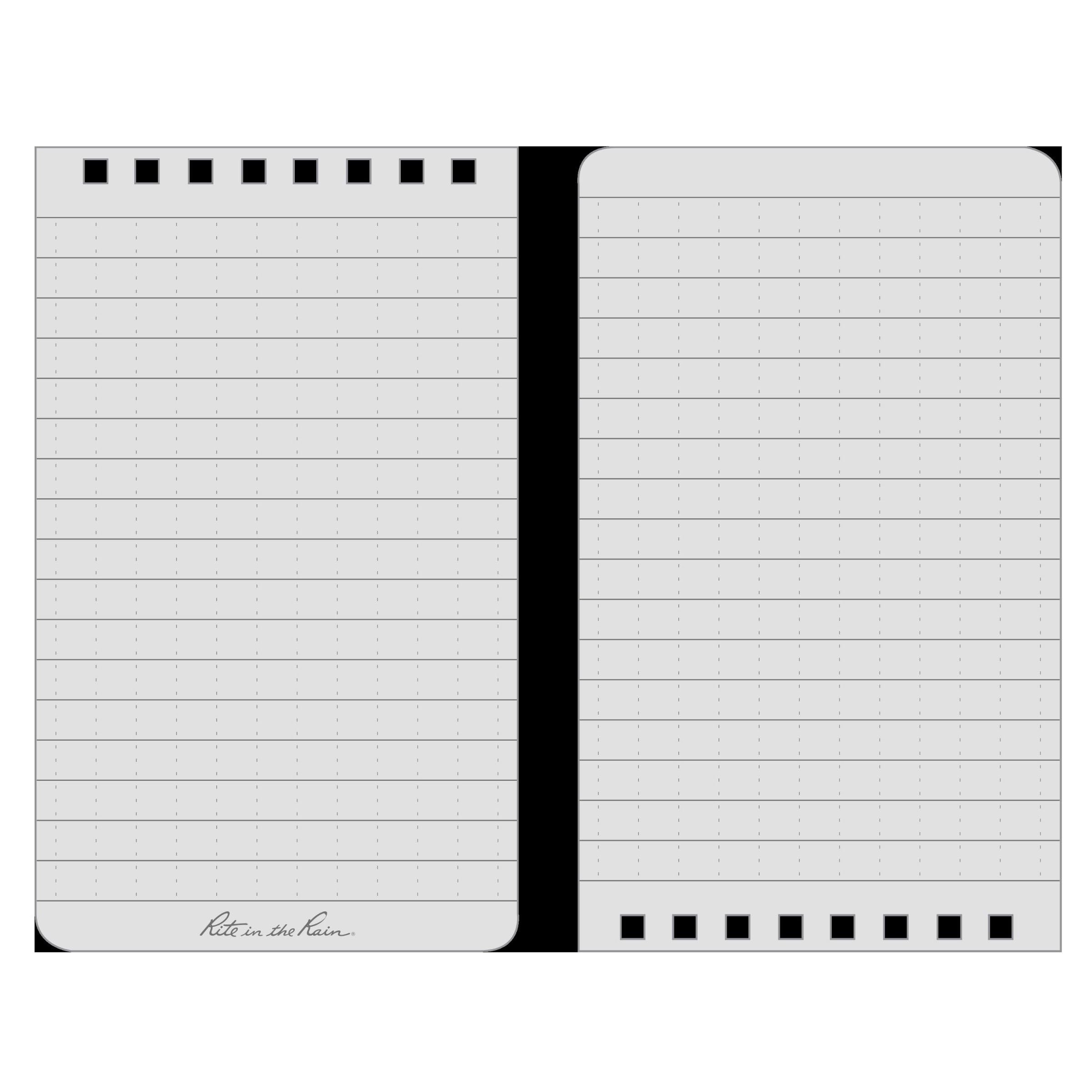 Rite in the Rain All-Weather Top-Spiral Notebook, 3" x 5", Gray Cover, Universal Pattern, 3 Pack (No. 835-3), Grey