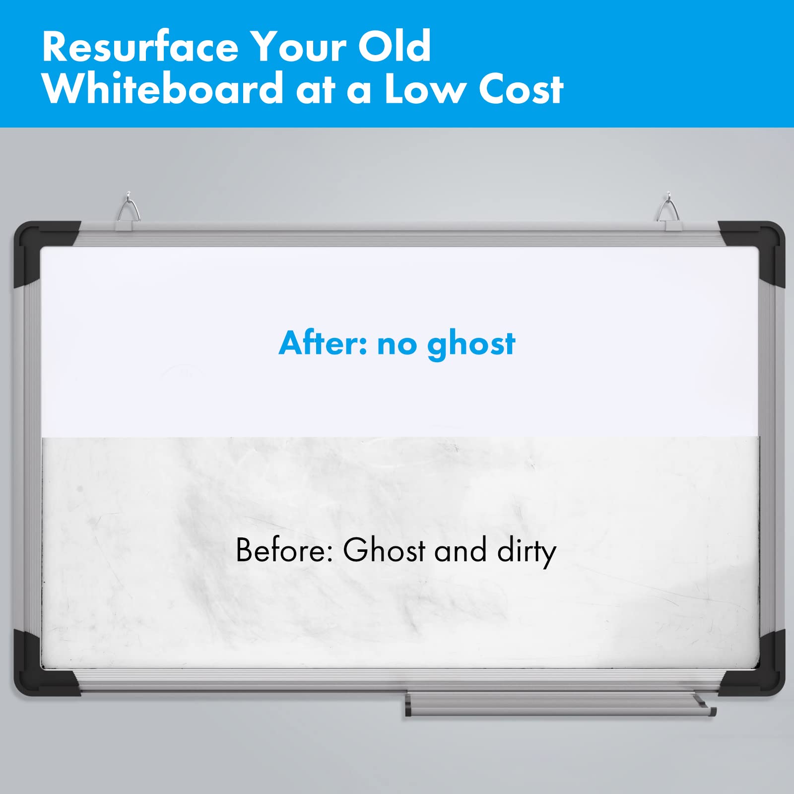 HAMIGAR White Board Dry Erase, White Board Stick on Wall, Dry Erase Board Sticker for Wall, White Board Paper, Sticky White Board for Wall, Peel and Stick Wallpaper Homeworking Office 17.5 x 78.7 Inch