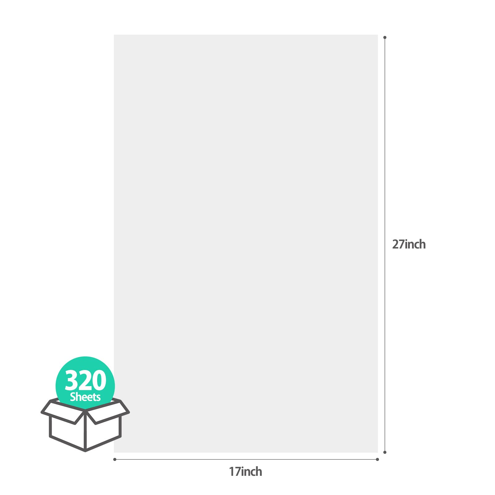 Packing Paper for Moving, 10lb, 320 Sheets of Newsprint Paper, Unprinted Clean Wrapping Paper, Moving Supplies, 17" x 27"