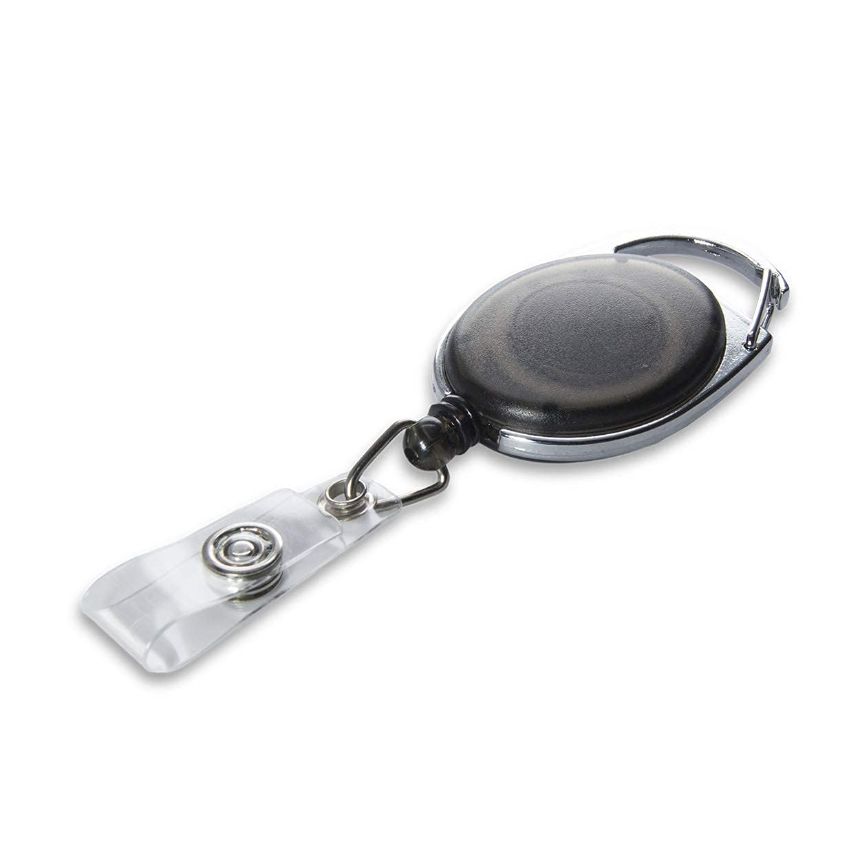 KeySmart Retractable Carabiner - Belt Clip Key Ring and Snap Badge Reel (1-Pack) - Multipurpose and Durable Badge Holder/Carabiner