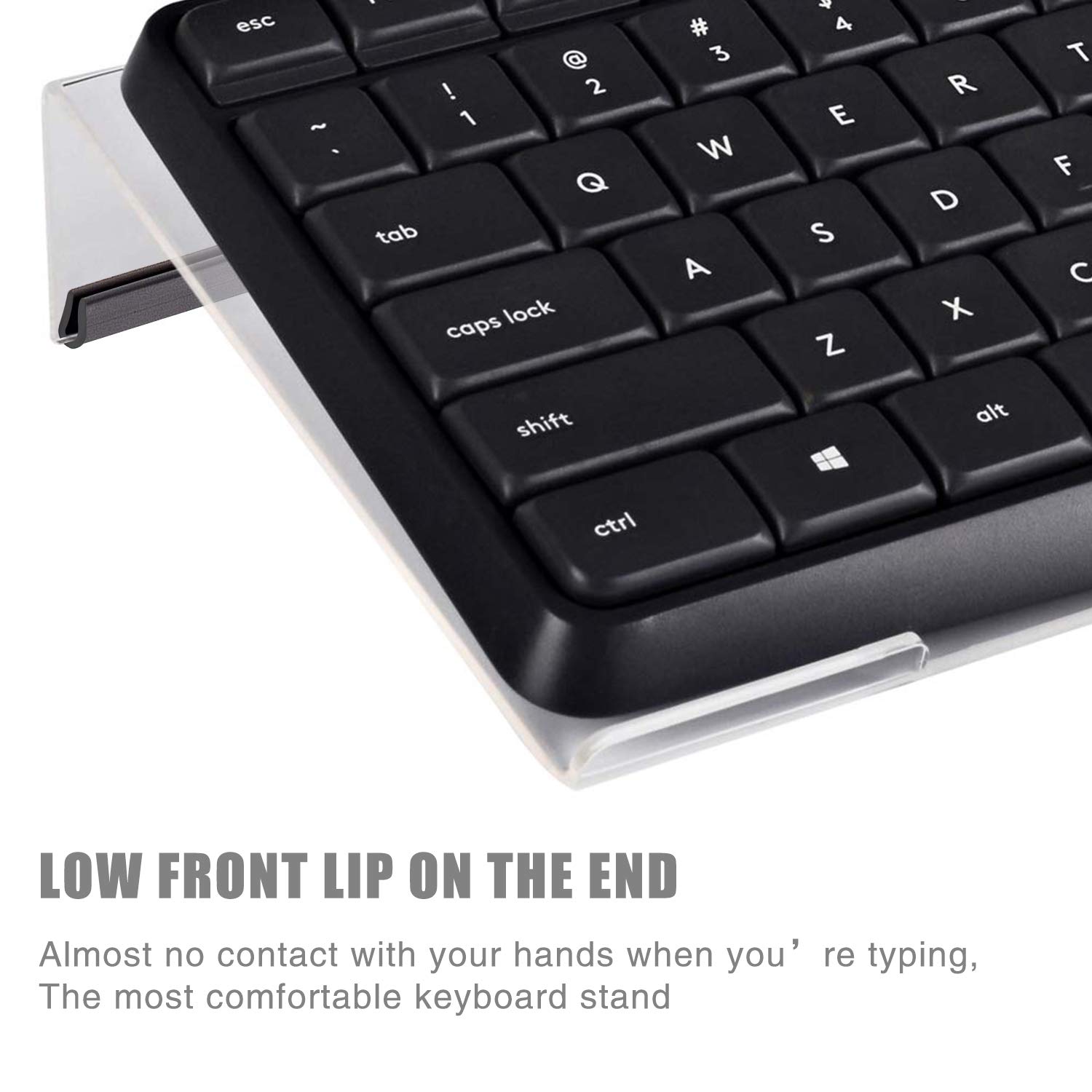 Refrze Computer Keyboard Stand PC Keyboard Stand,Titled Keyboard Stand,Clear Acrylic Keyboard Tray Holder for Easy Ergonomic Typing and Working at Home and Office Upgraded Version