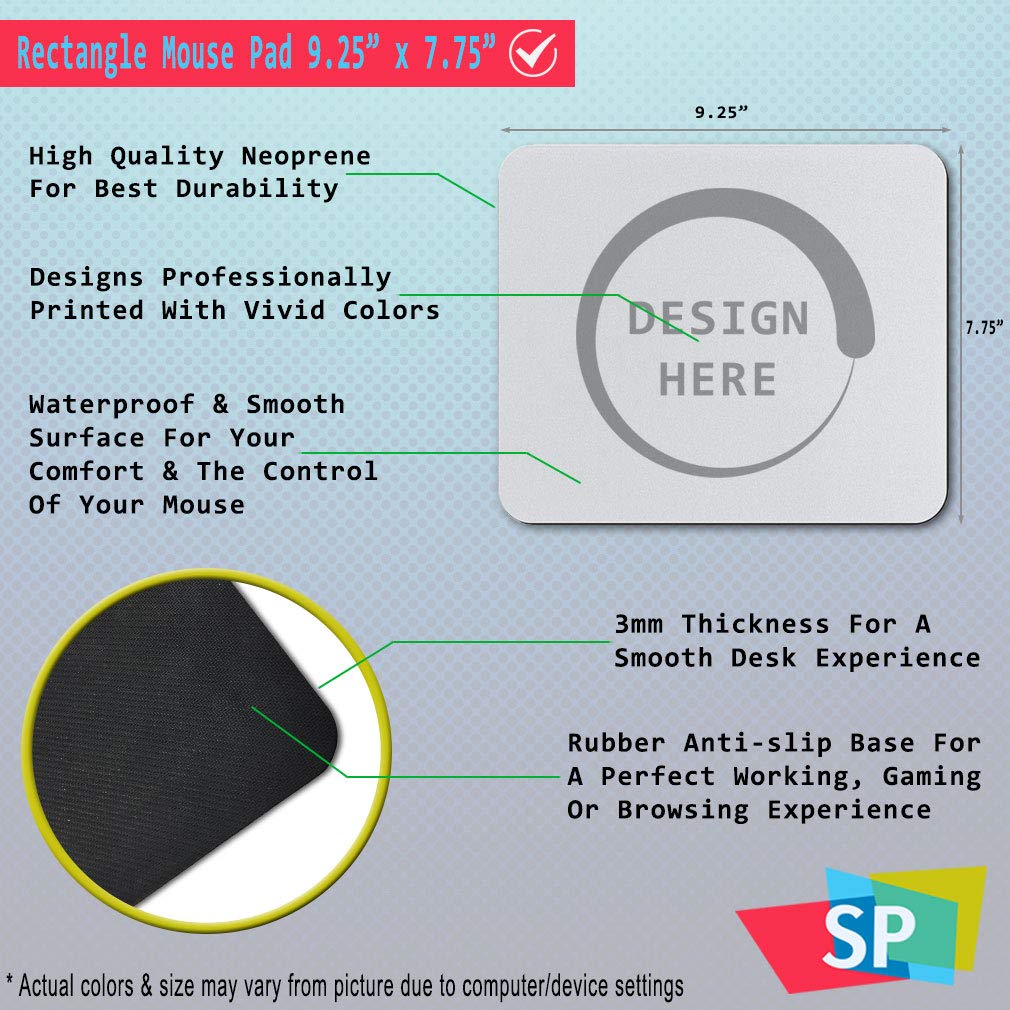 Mouse Pad Custom Personalized Photo Picture & Text Neoprene Office Supplies & Gaming Computer Desk Accessories Square Shape