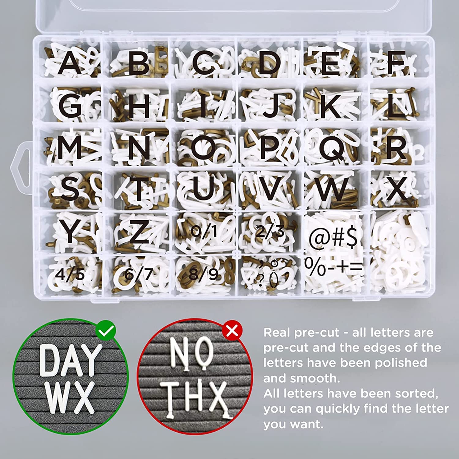 Felt Letter Board with Letters, Pre Cut & Sorted 725 Letters, First Day of School Board, 10x10 Inch Changeable Letter Boards Message Board, Classroom Decor Farmhouse Wall Decor Sign Board, Baby Announcements