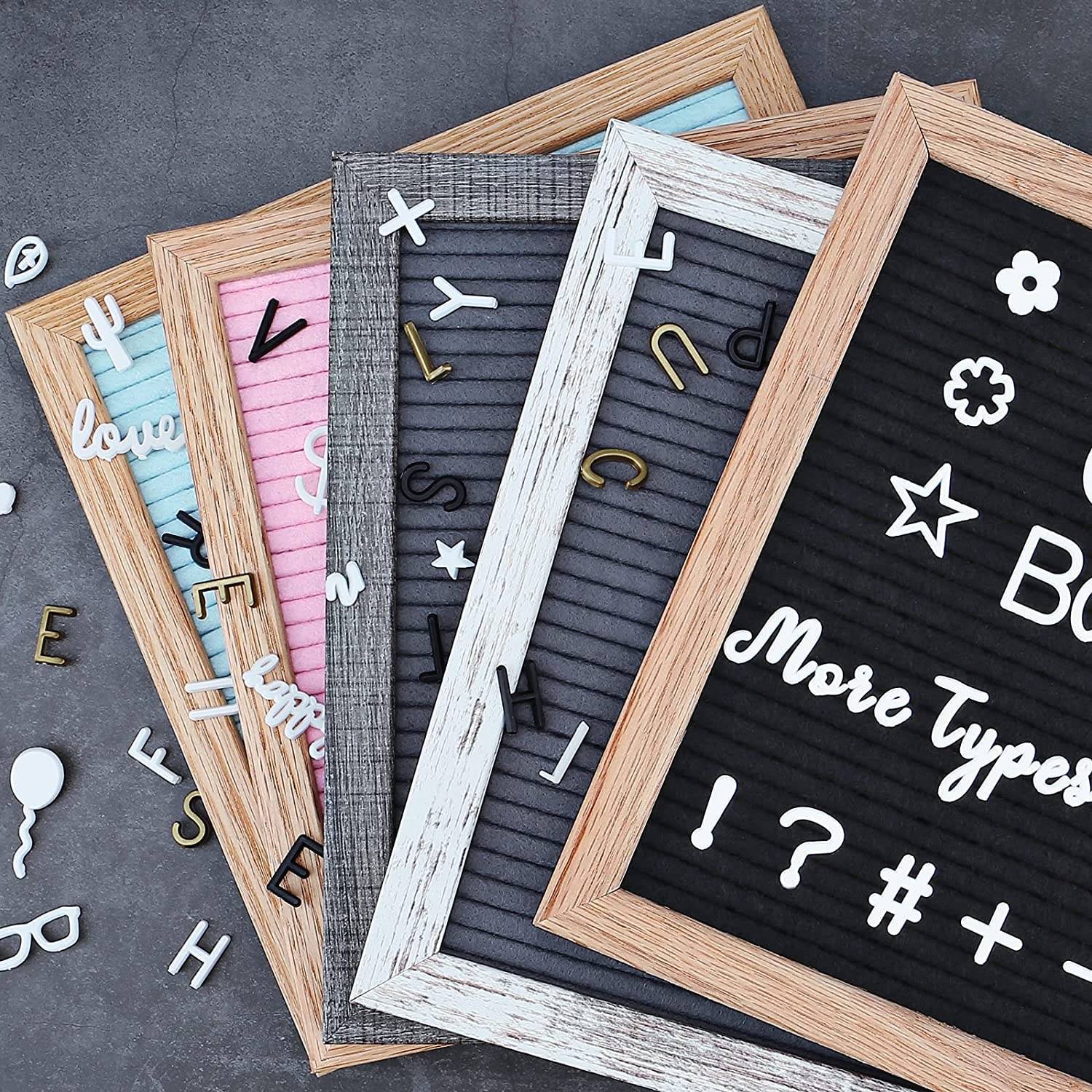 Felt Letter Board with Letters, Pre Cut & Sorted 725 Letters, First Day of School Board, 10x10 Inch Changeable Letter Boards Message Board, Classroom Decor Farmhouse Wall Decor Sign Board, Baby Announcements