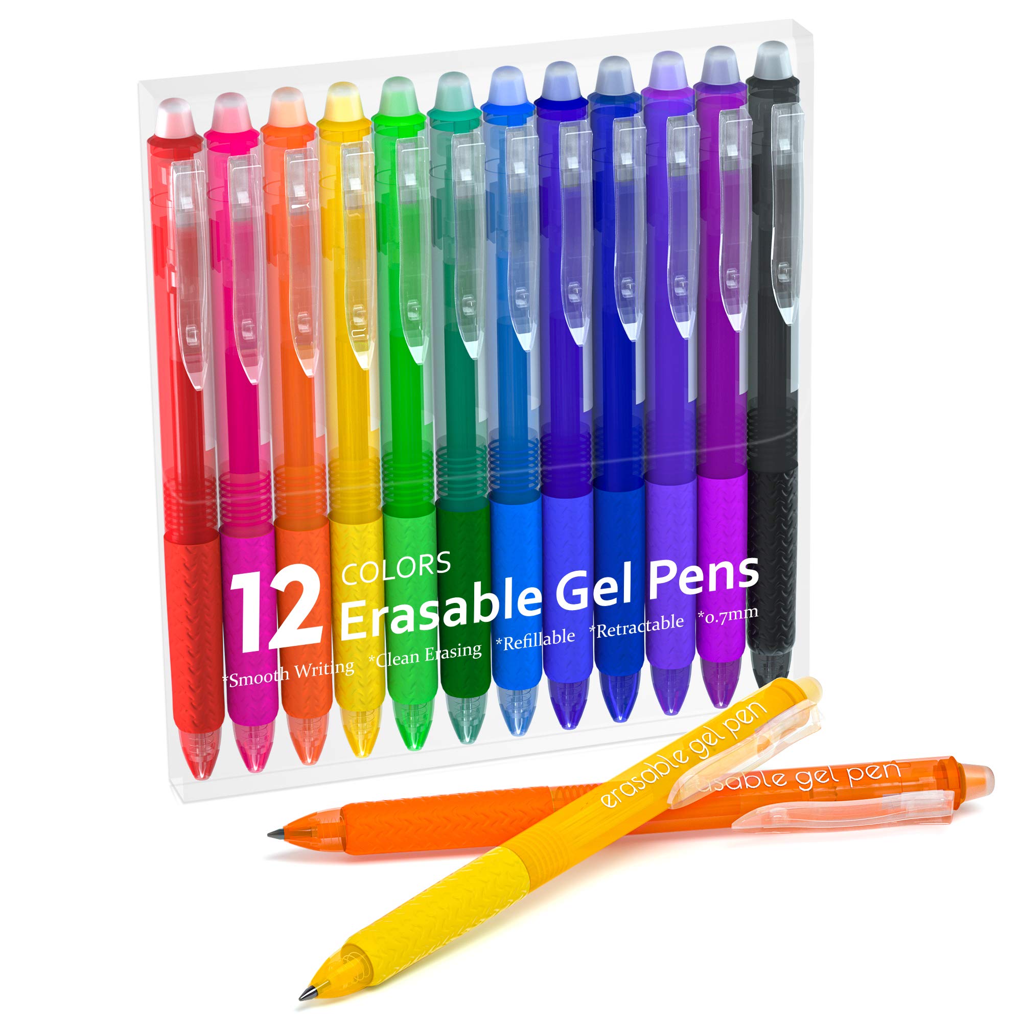 Erasable Gel Pens, 15 Colors Lineon Retractable Erasable Pens Clicker, Fine Point, Make Mistakes Disappear, Assorted Color Inks for Drawing Writing Planner and Crossword Puzzles