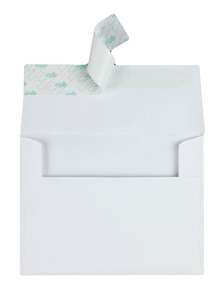 A2 Invitation Envelopes with Self Seal Closure, 4-3/8" x 5-3/4", 24lb White, Quarter Fold Sized Envelopes Ideal for Invitations, Photos, Wedding Announcements, RSVPs and Greeting Cards, 100 per Box (10740)