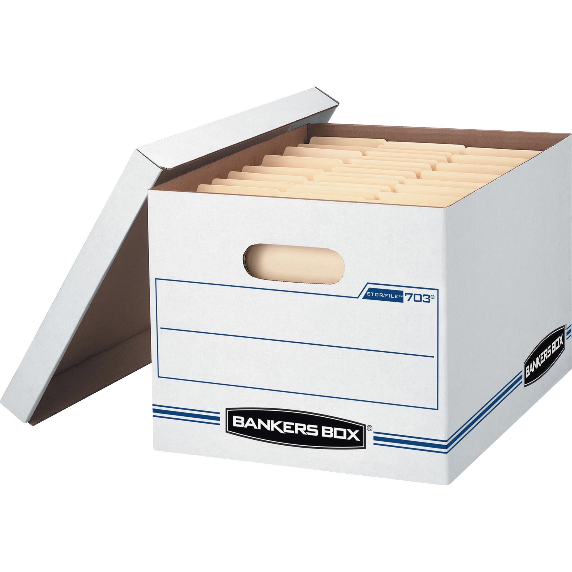 Bankers Box STOR/FILE Storage Boxes, Standard Set-Up, Lift-Off Lid, Letter/Legal, 4 Pack (0070308)