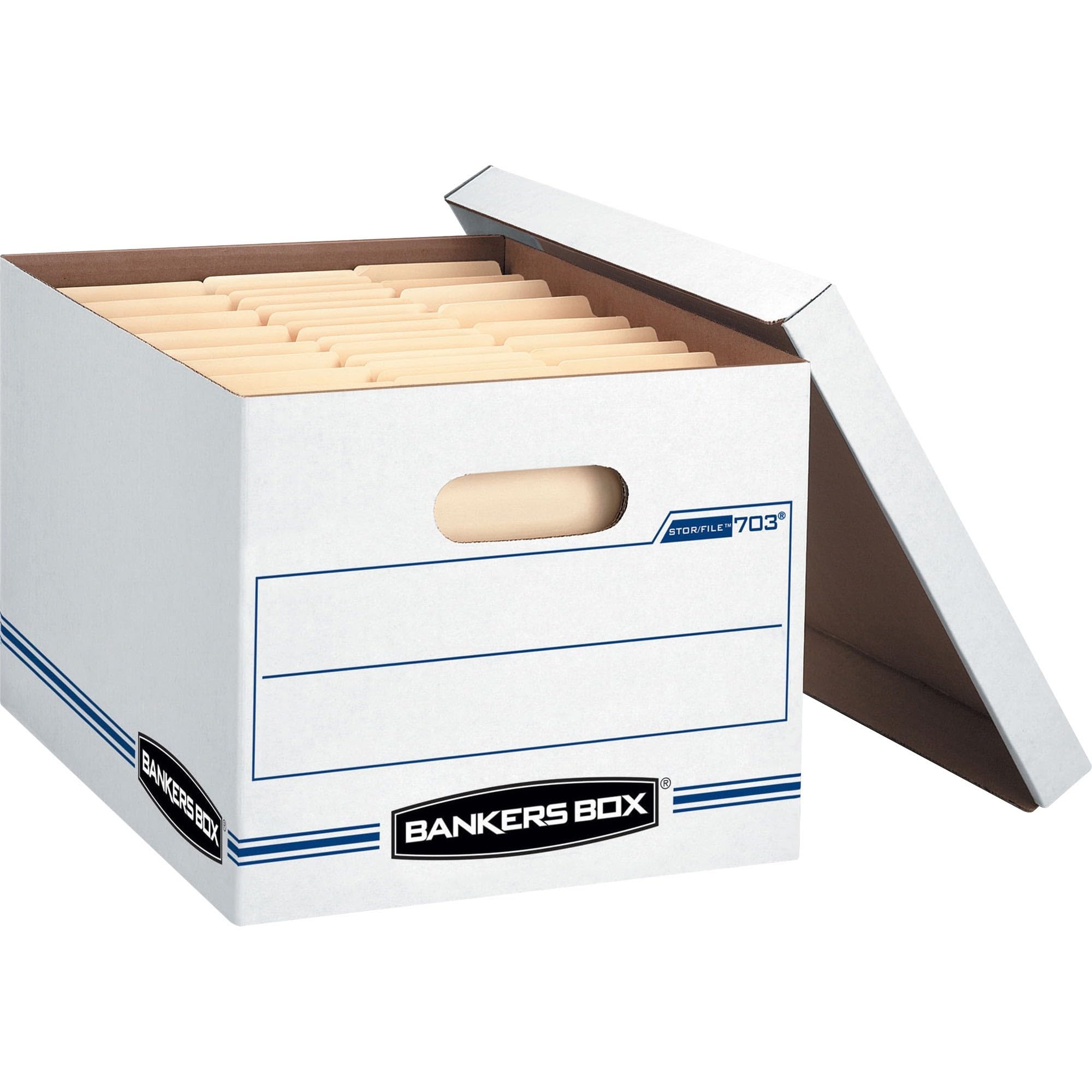 Bankers Box STOR/FILE Storage Boxes, Standard Set-Up, Lift-Off Lid, Letter/Legal, 4 Pack (0070308)