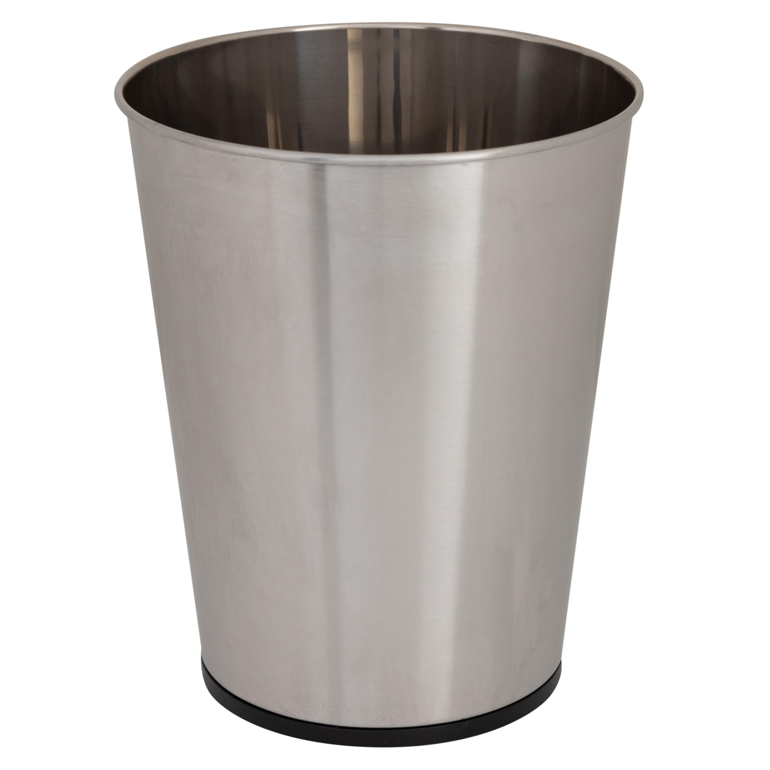 5 Liter Small Wastebasket | 11 Inches Height | Round Open Top | Trash Can | Bathroom | Bedroom | Kitchen | Dorm | Office | Disposal Waste Bin | Garbage Container | Stainless Steel