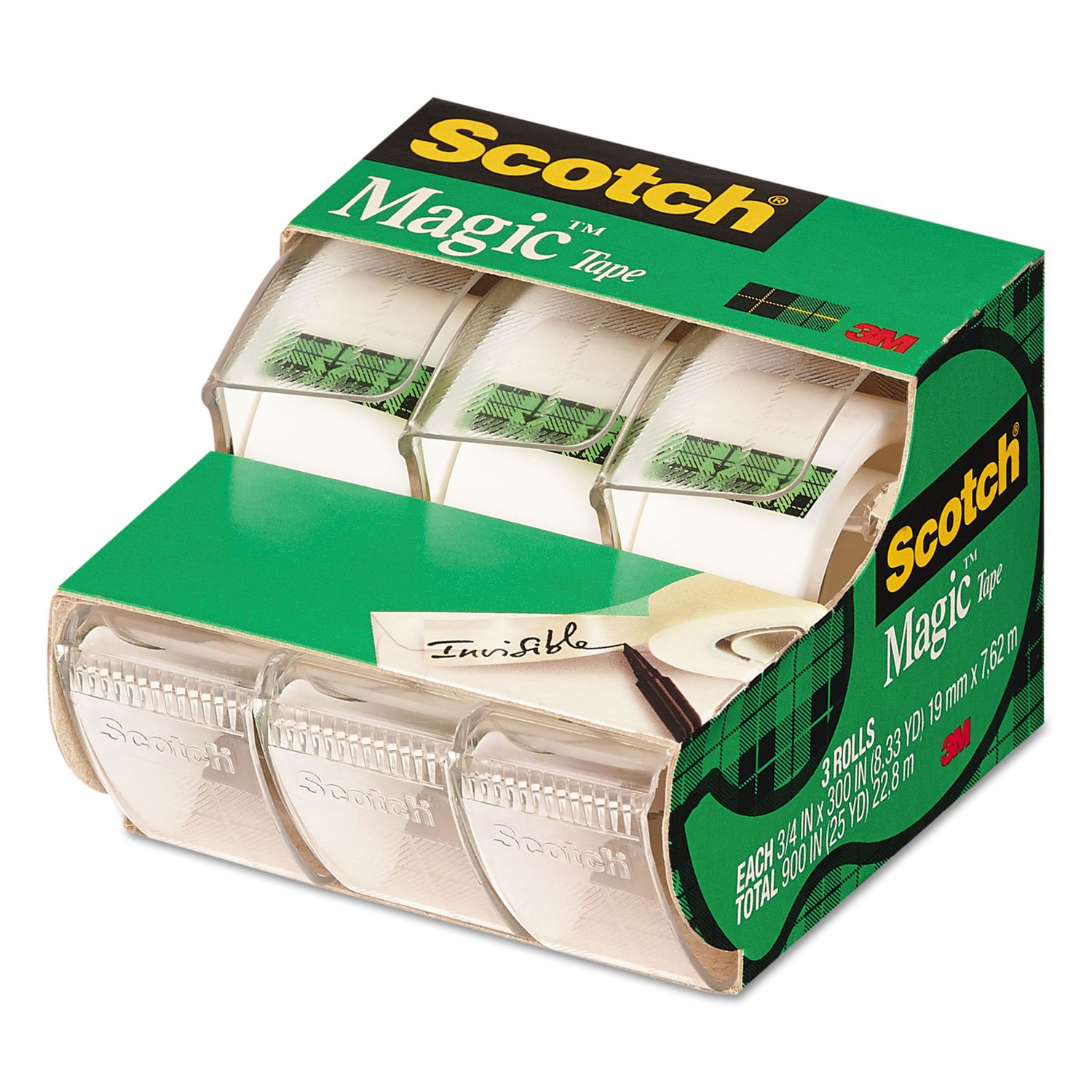 Scotch Brand Learning Resources MMM3105 Magic Tape 3/4 Inch X 300 Inches 3 ea, Translucent (55)