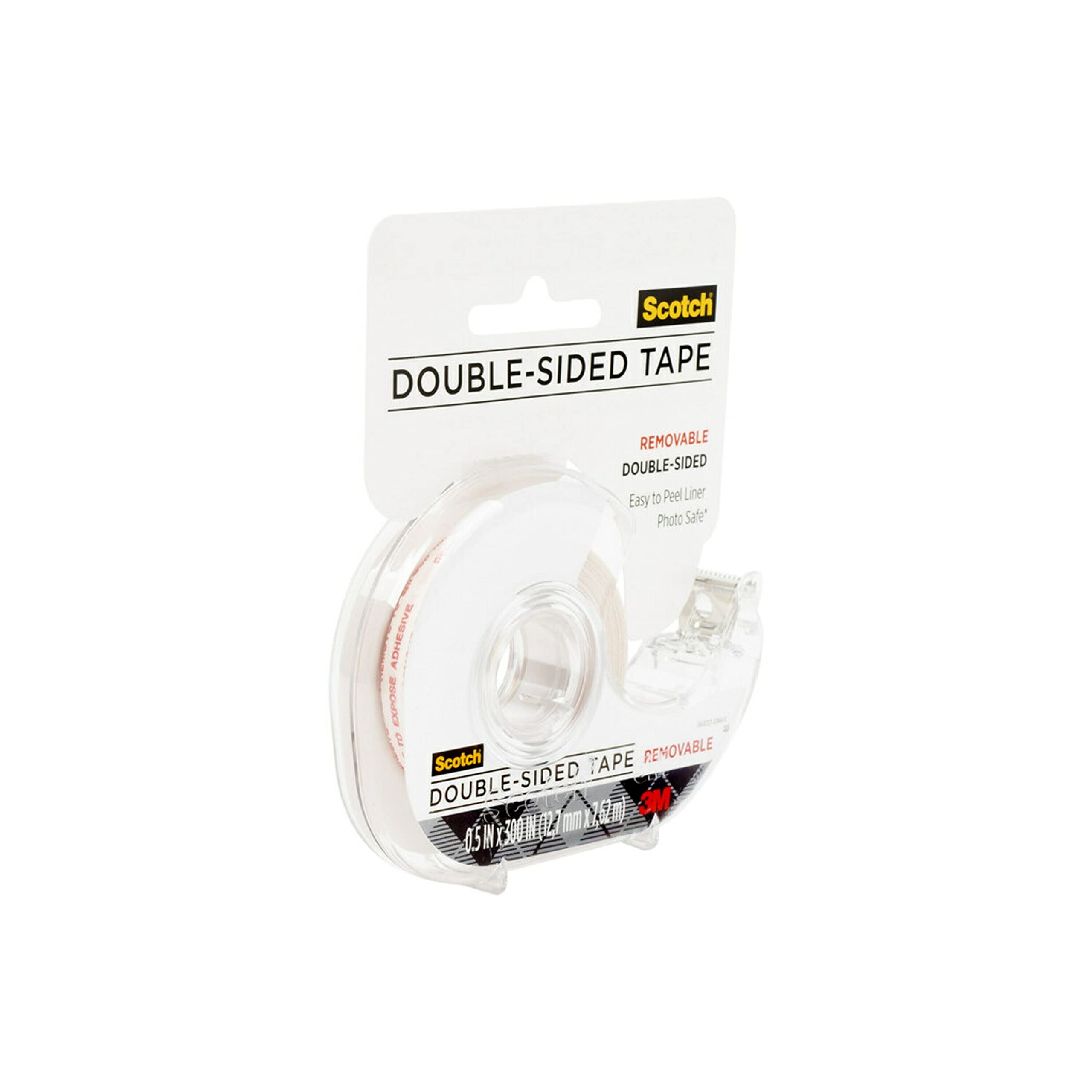 Scotch Tape Double Sided Removable, 1/2 in x 300 in, 1/Pack, Removable and Double Sided (2002-CFT)
