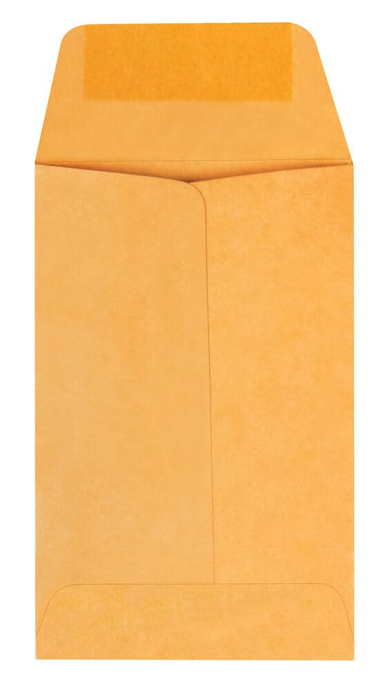 #1 Coin and Small Parts Envelope with Gummed Flap for Home or Office Use, 28 lb. Brown Kraft, 2-1/4 x 3-1/2, 500 per Box (50162)