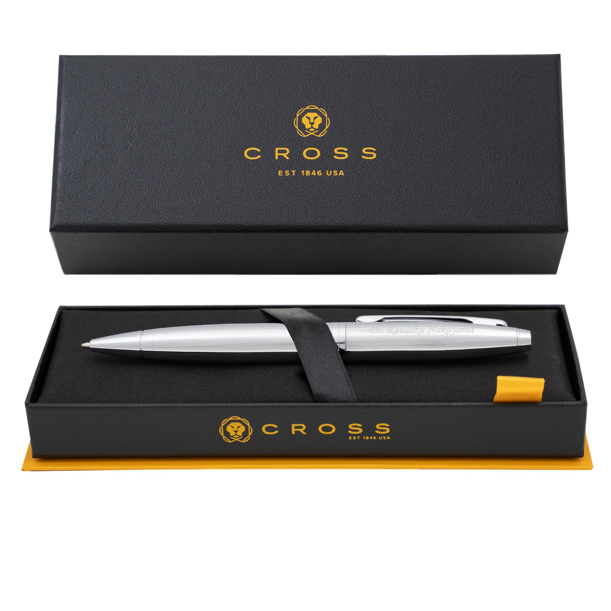 Dayspring Pens Personalized Cross Pen | Cross Calais Ballpoint Pen, Lustrous Chrome. Custom Engraved With Your Name Or Message. Gift For A Man Or Woman. AT0112-1. Customized