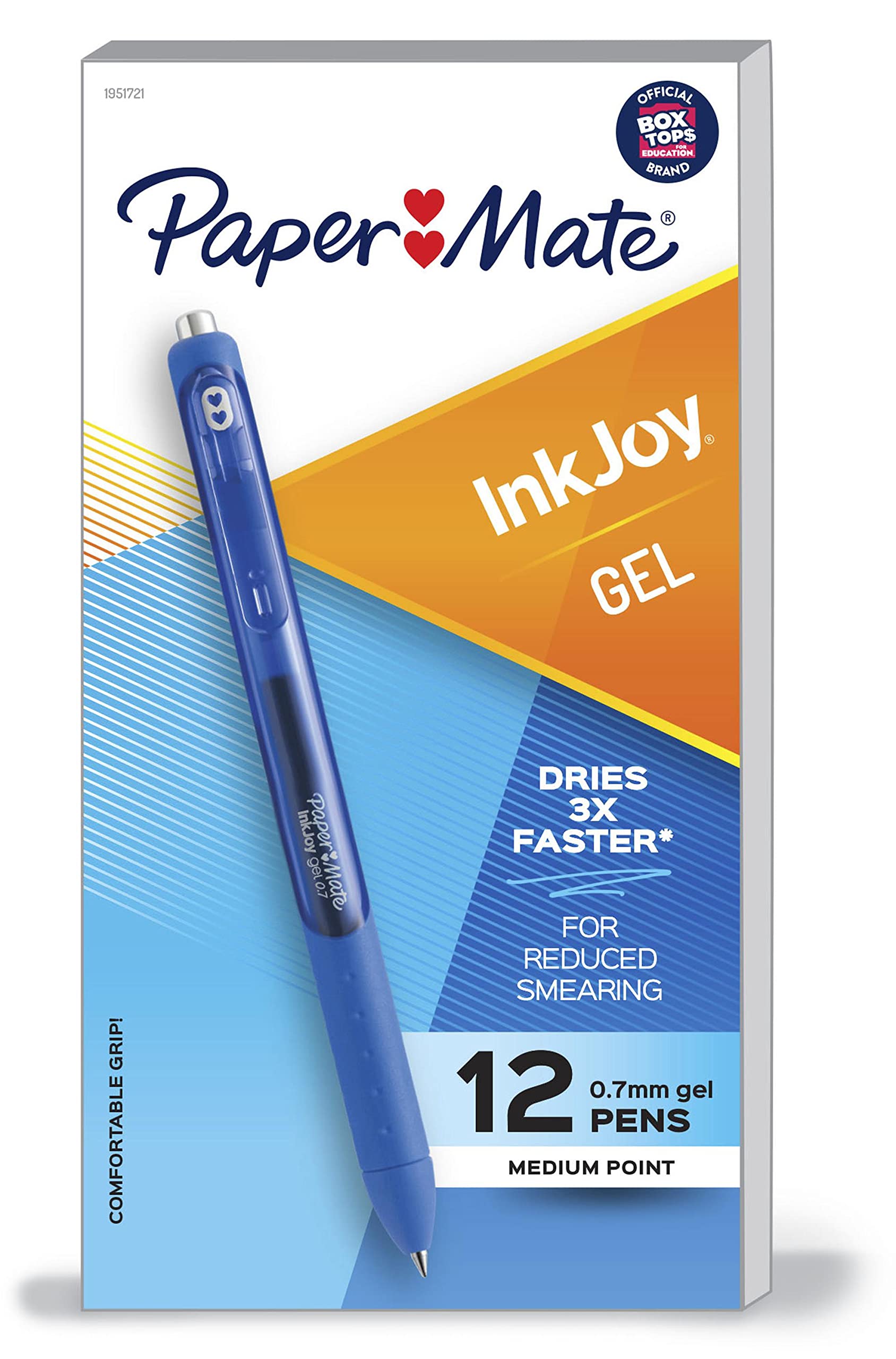 Paper Mate InkJoy Gel Pens, Medium Point, Pure Blue, 12 Count